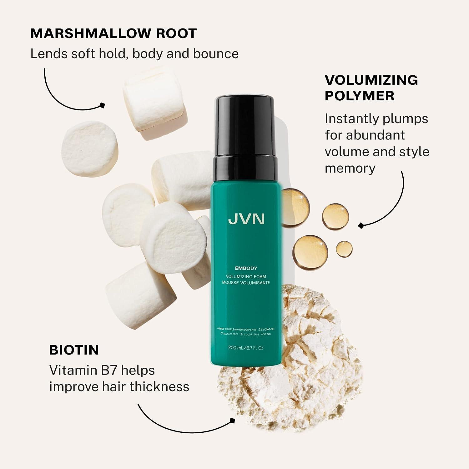 JVN Embody Volumizing Foam 6.7 Fl Oz - Clean, Volume-Boosting Foam for ...