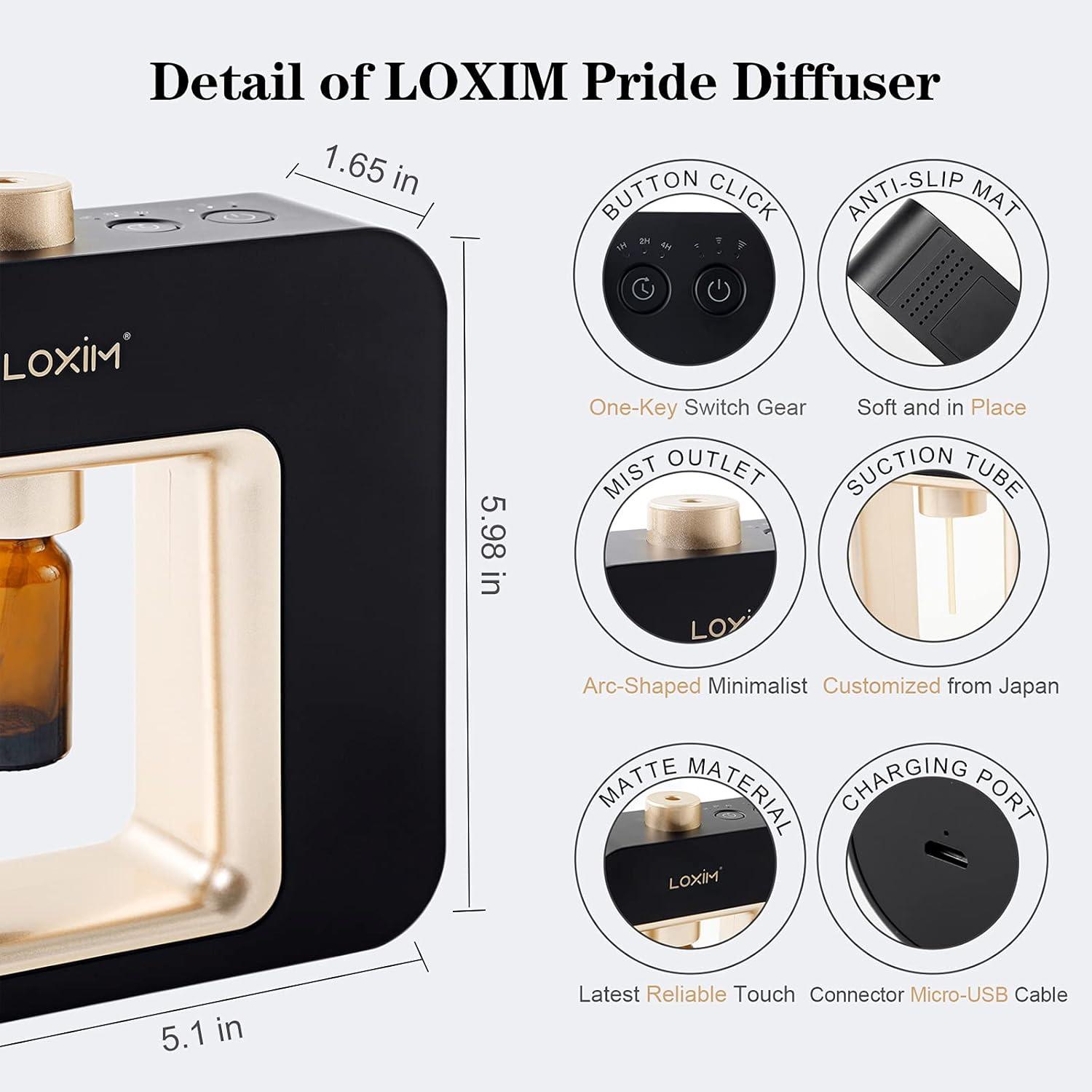 Loxim Pride Aromatherapy Diffuser - Waterless Battery-Operated Super ...