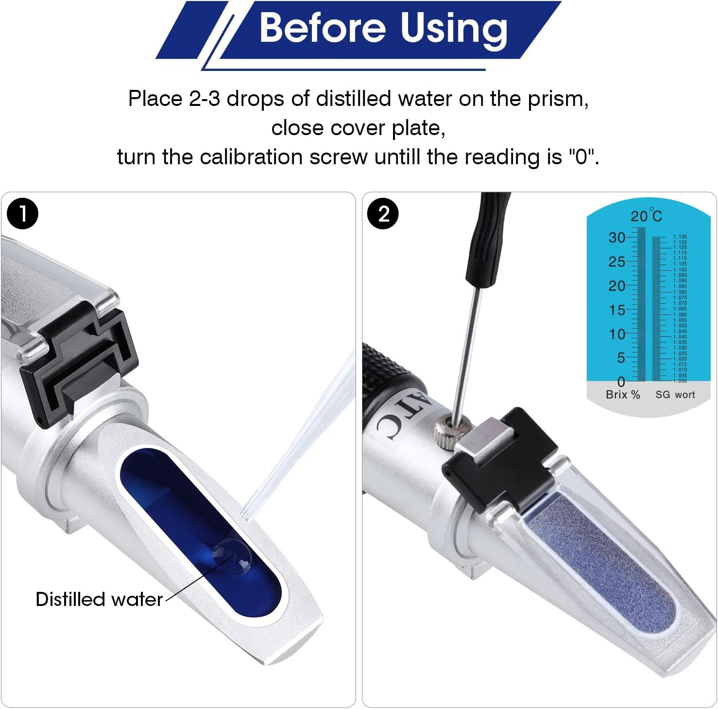 BRIX Refractometer for Brewing | Handheld Hydrometer with ATC | Perfect ...