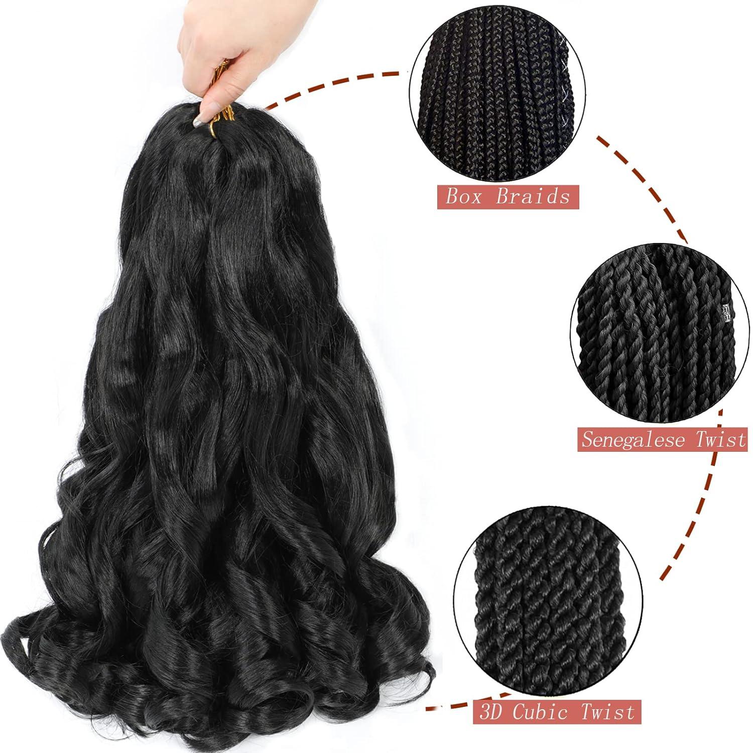 French Curly Braiding Hair 16 Inch 8 Pack - Lightweight Synthetic Easy ...