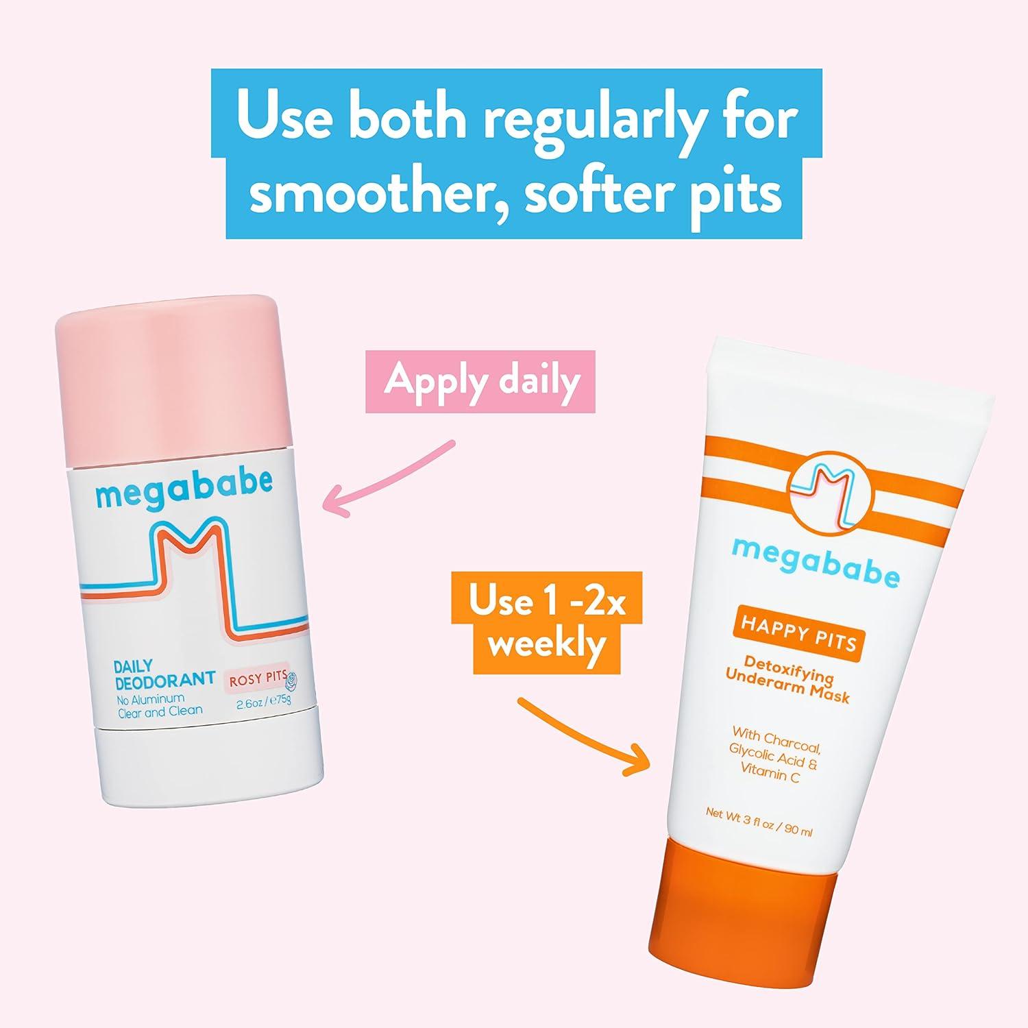 Megababe Underarm Bundle: Rosy Pits Deodorant & Happy Pits Mask ...