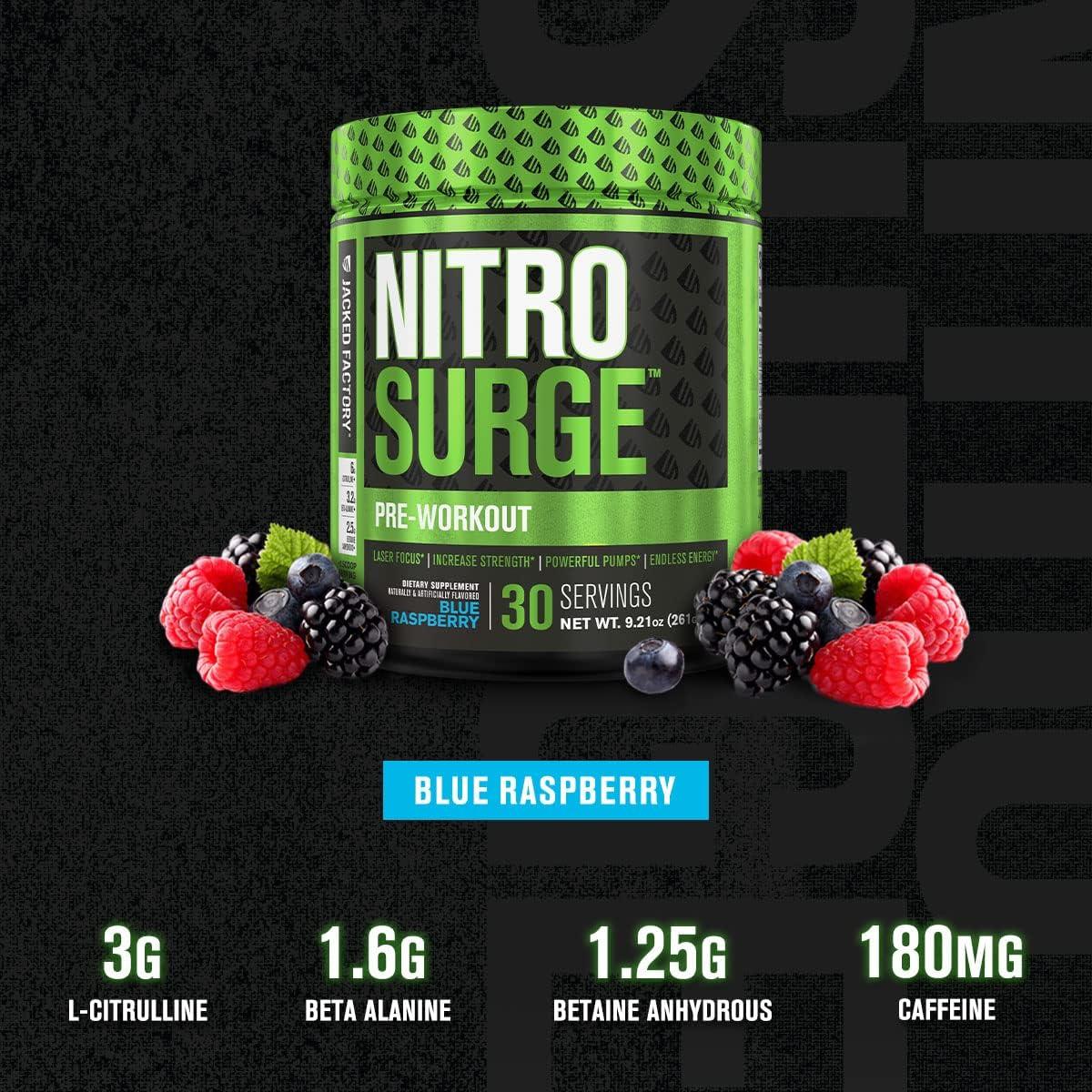 NITROSURGE Pre Workout Supplement - Energy Booster for Instant Strength ...