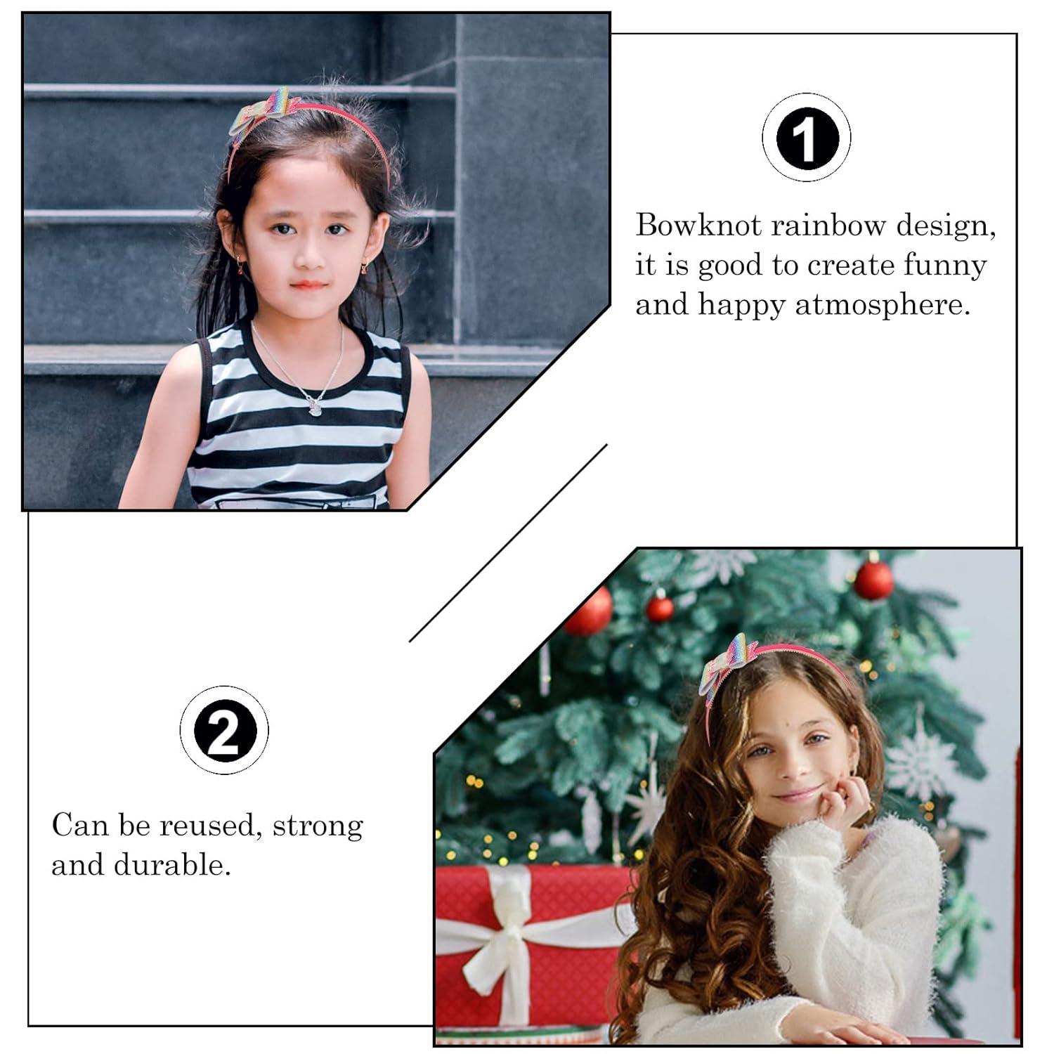 Fomiyes Glitter Hair Straps for Girls - Sequin Bow Headband Shiny ...