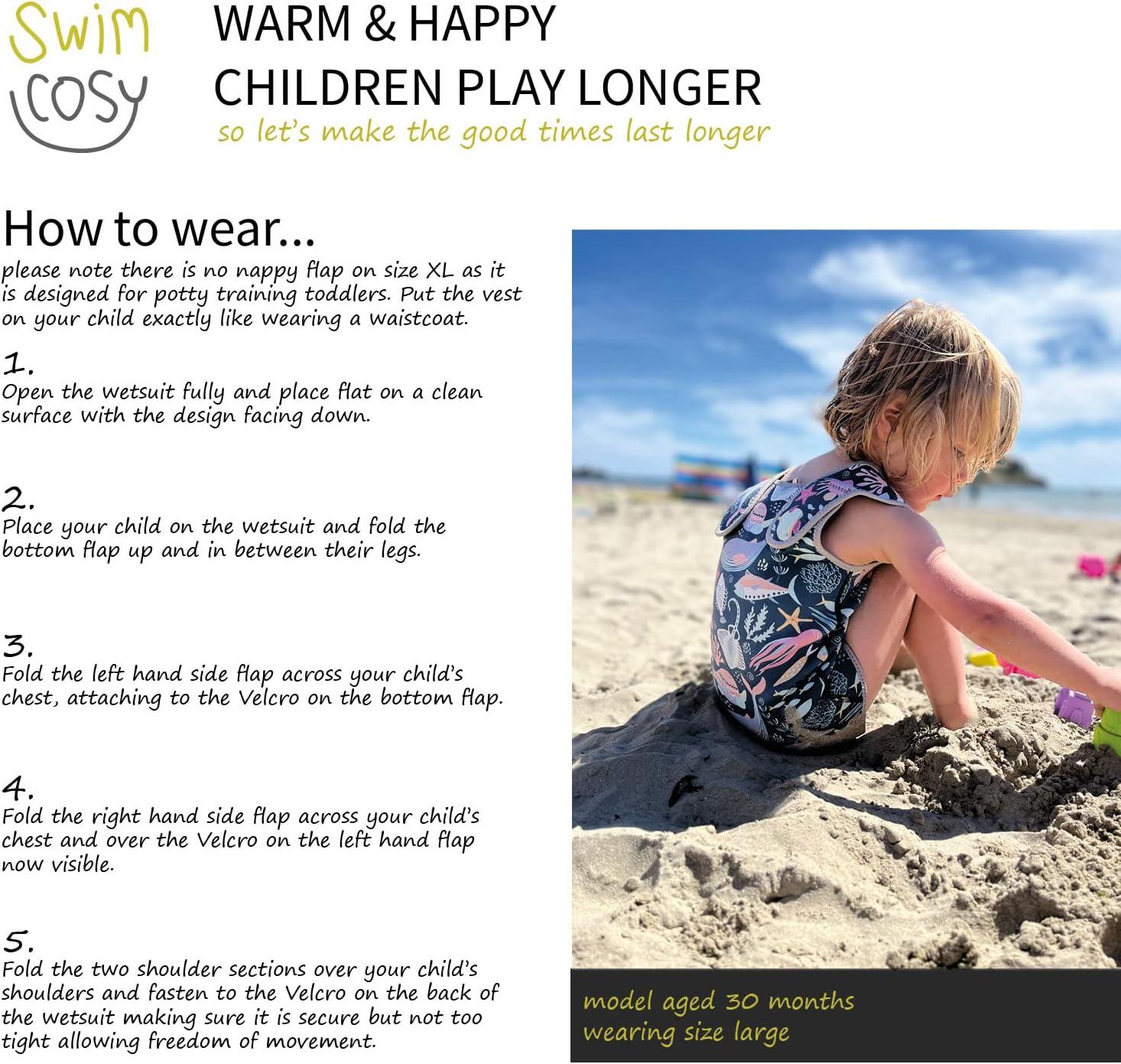 UPF50 Swim Cosy Baby/Toddler Wetsuit Vest - Neoprene Wrap Design ...