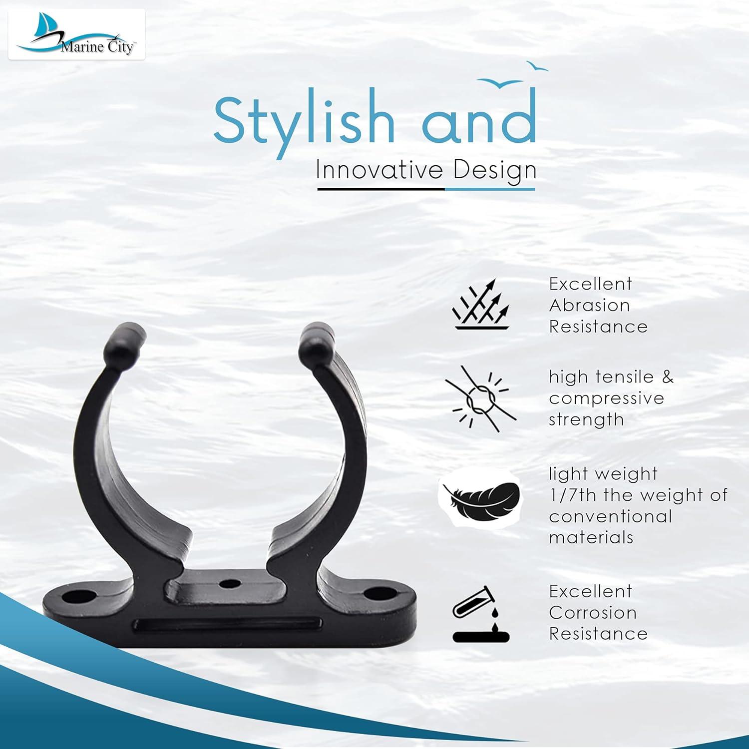 MARINE CITY Black Nylon Ladder Hooks - Pack of 2 | Easy Access Holder ...