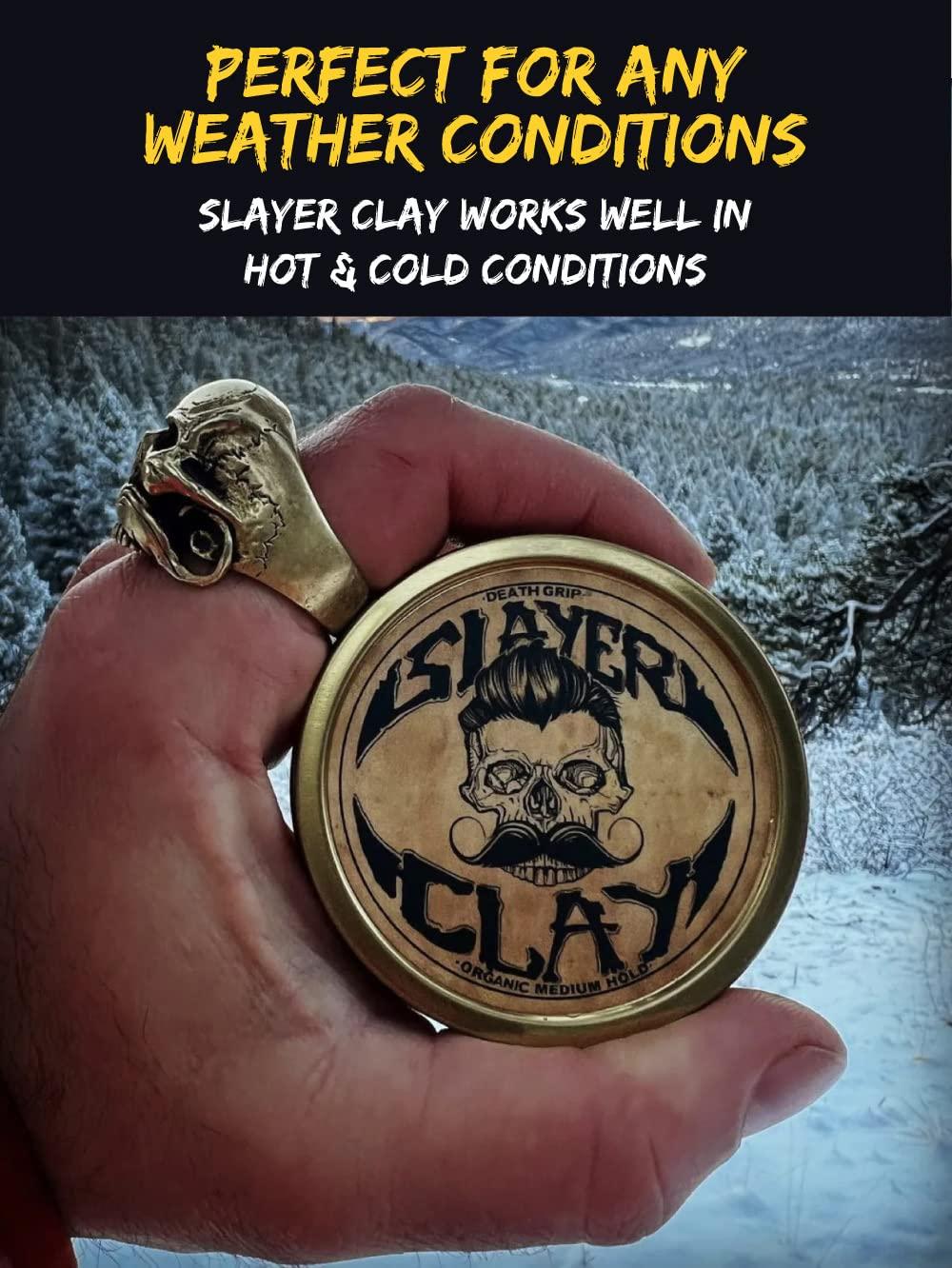 Slayer Clay Organic Hair Clay for Men - Medium Hold 2oz Tin - Matte ...