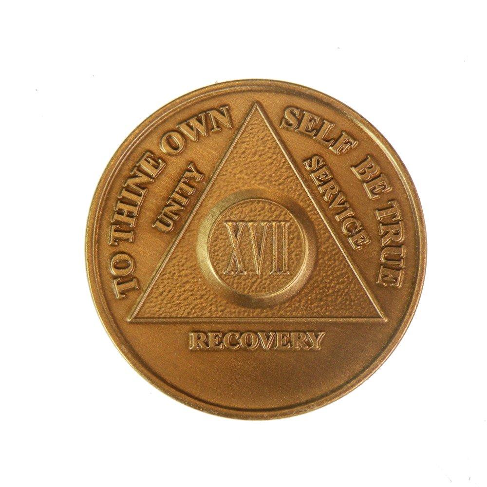 17 Year Bronze AA Sobriety Medallion - Anniversary Coin for Recovery ...