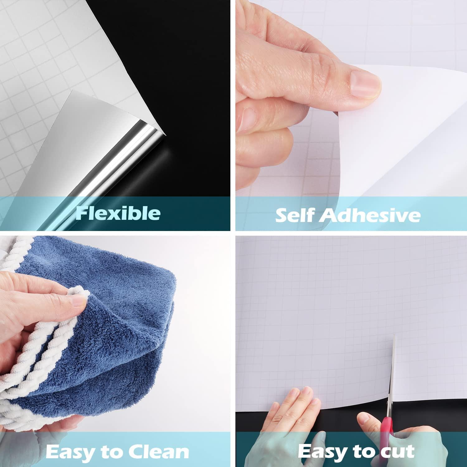 Flexible Mirror Stickers 12x78.8 - Self Adhesive Non Glass Safety ...