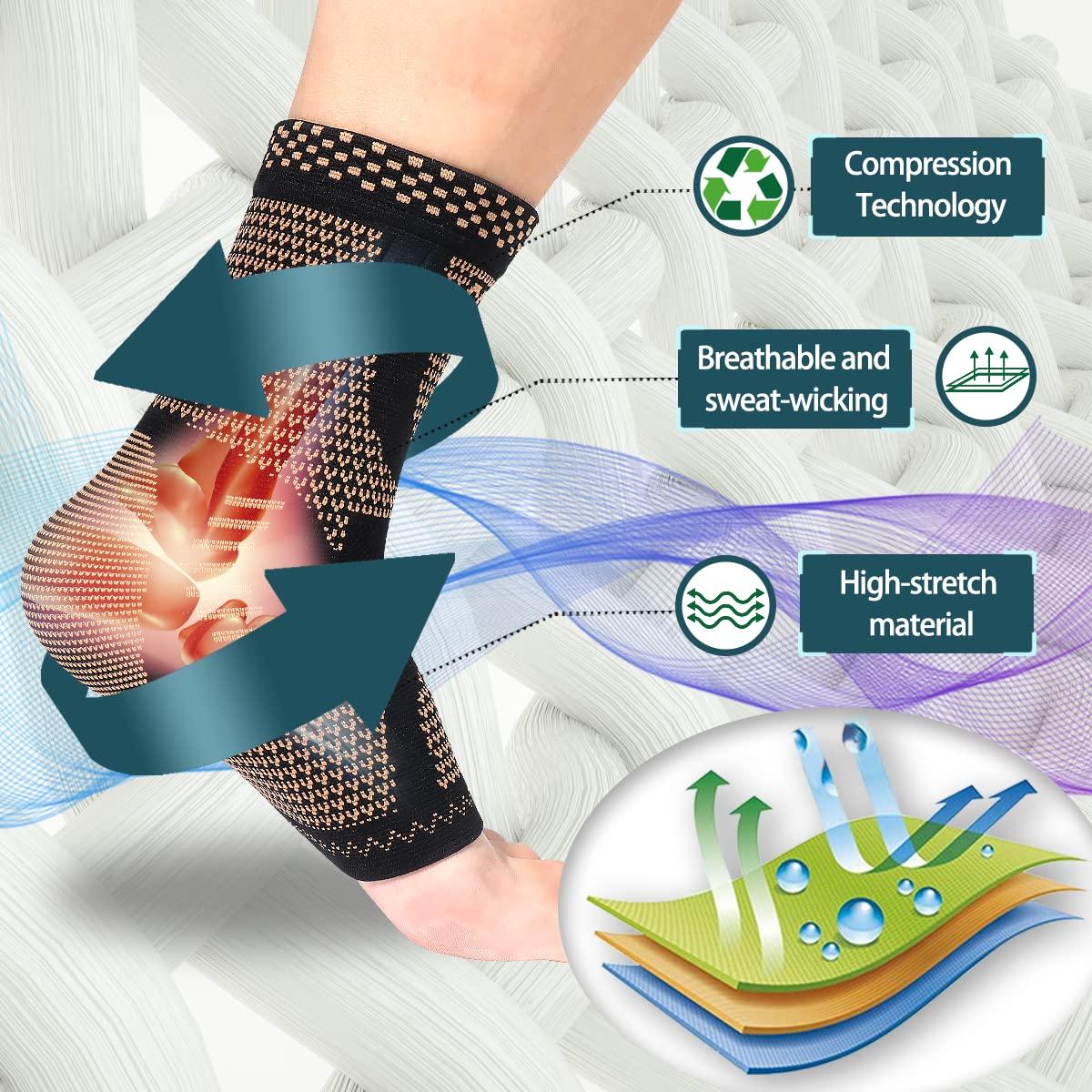 Professional Copper Ankle Bandage for Men & Women | Compression Support ...