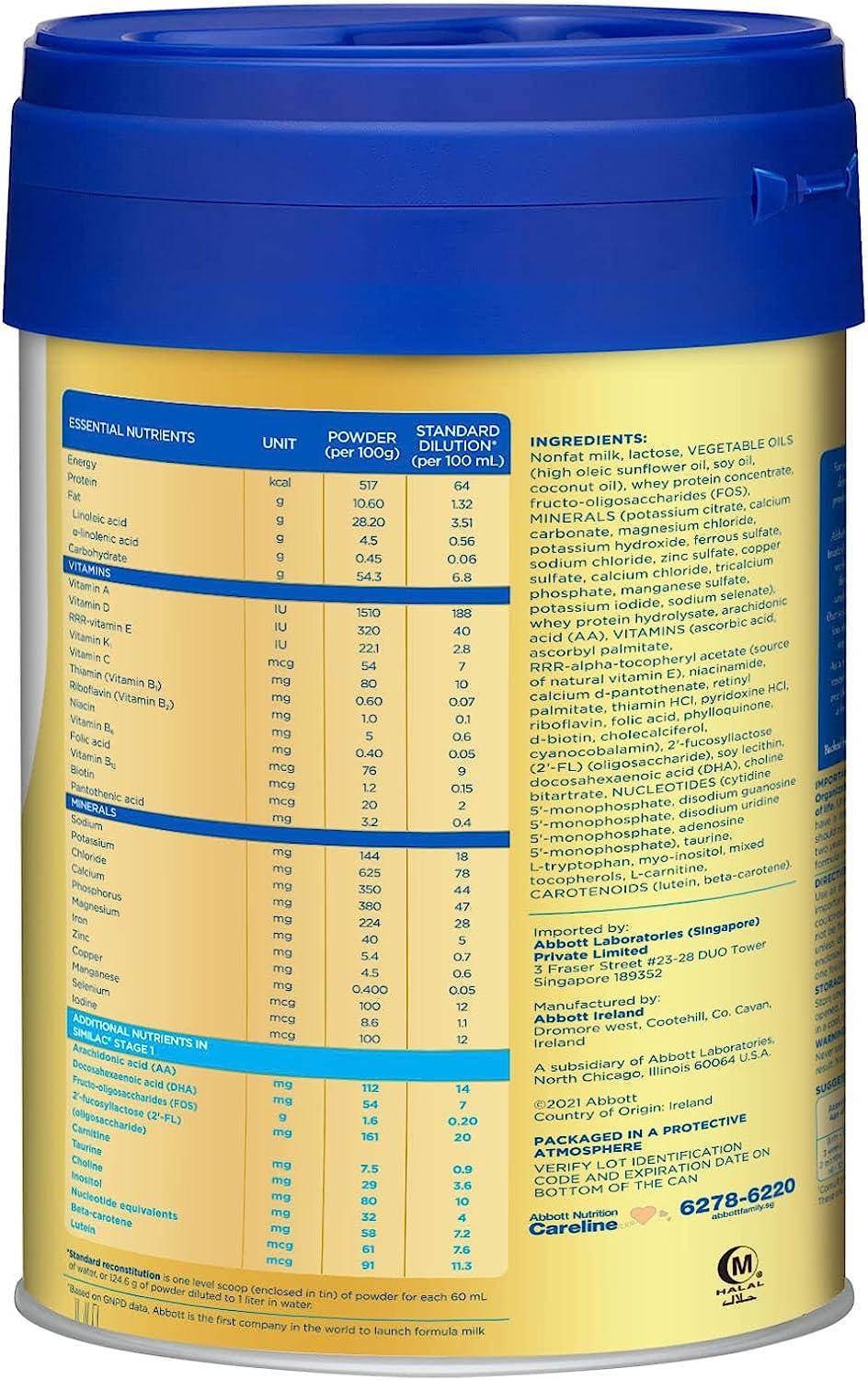 Similac Infant Formula Imported with 2-FL HMO Baby Formula Powder 850 g ...