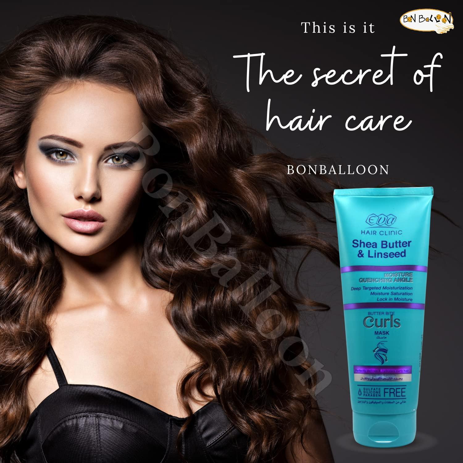 Eva Hair Clinic Curls Mask: Shea Butter & Linseed (6.76 oz) - Intense ...