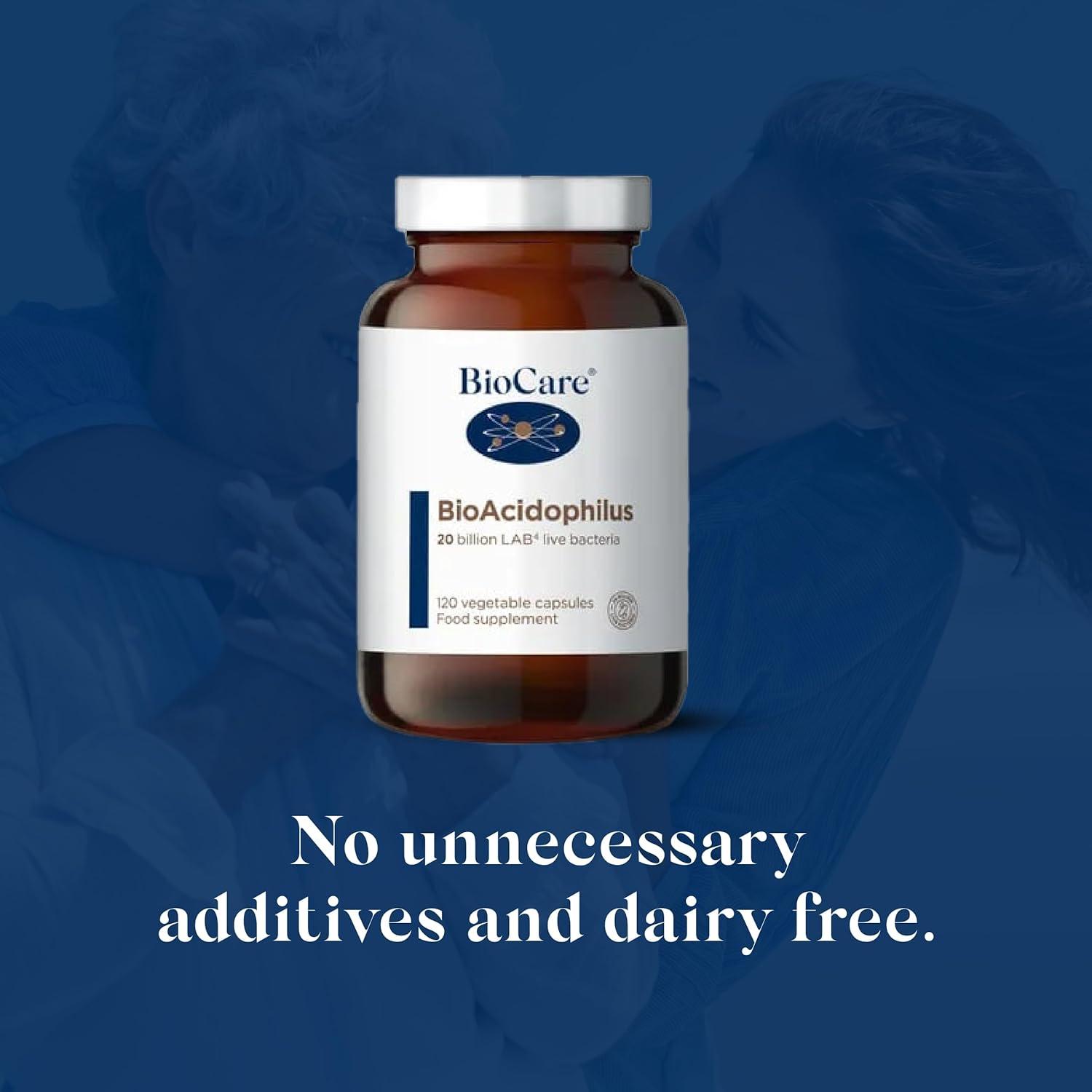 BioCare BioAcidophilus | 20 Billion LAB4 Live Bacteria | Food Supplement Suitable for ...