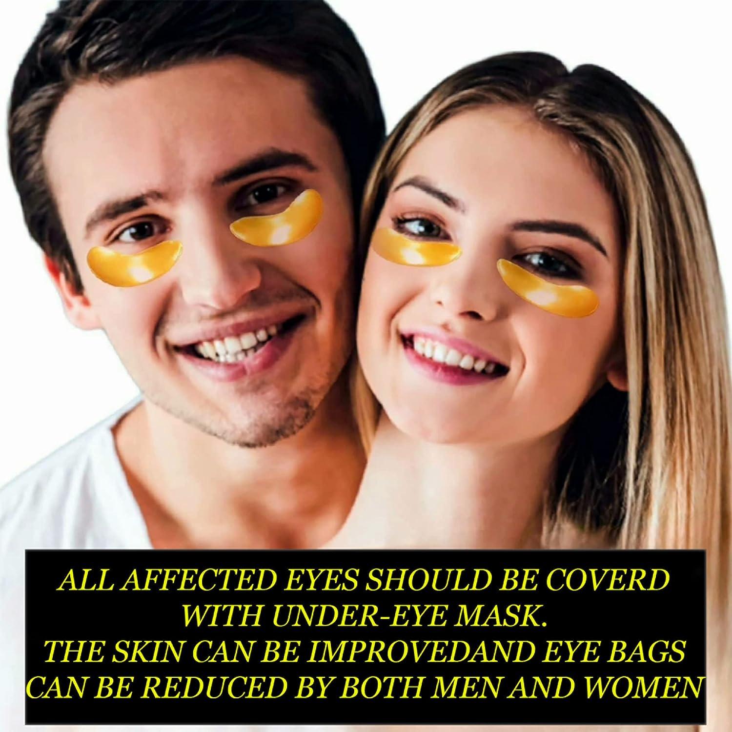 24k Gold Eye Mask - 20 Pairs for Dark Circles, Puffy Eyes, and Eye Bags ...