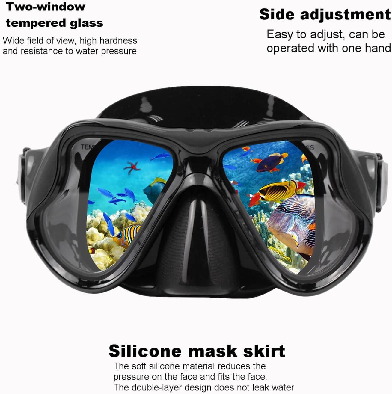 DIPUKI Adult Snorkeling Gear Set - Scuba Diving Mask with Dry Snorkel ...