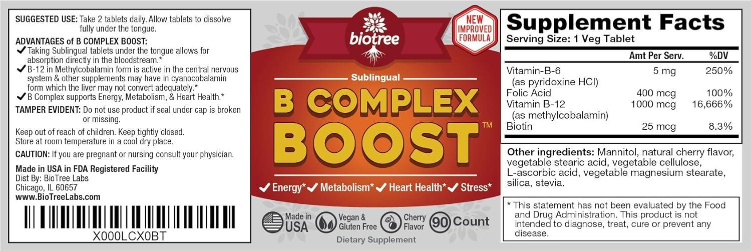 BioTree Labs Cherry Vitamin B12 Supplement - Pack of 90 | Supports ...