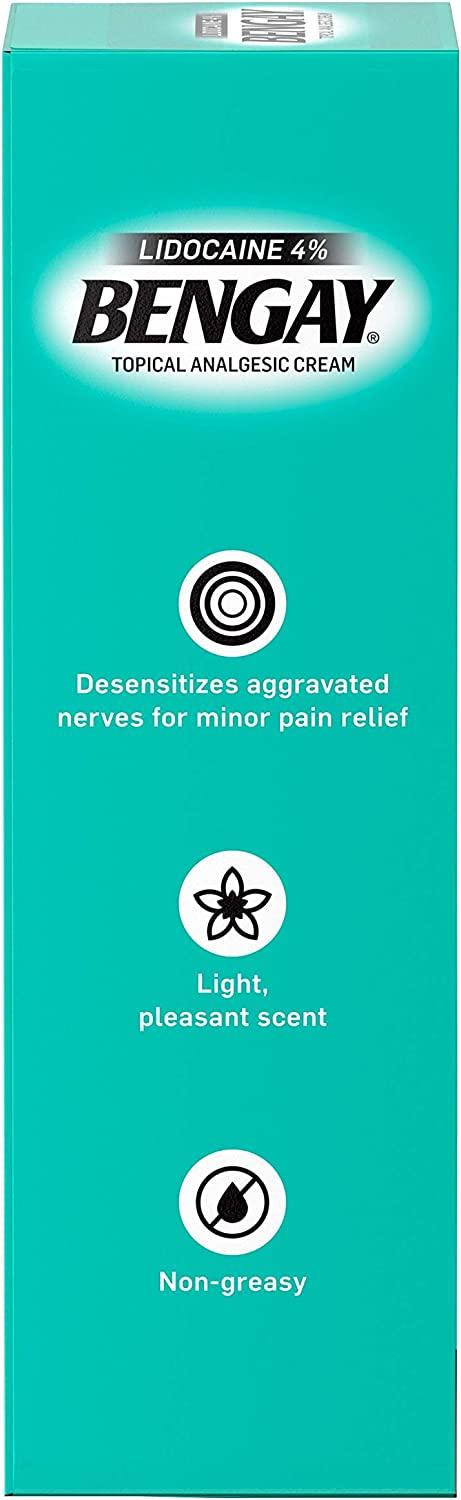 Bengay Lidocaine Cream 4% HCl - 3 oz, Tropical Jasmine Scent | Non ...