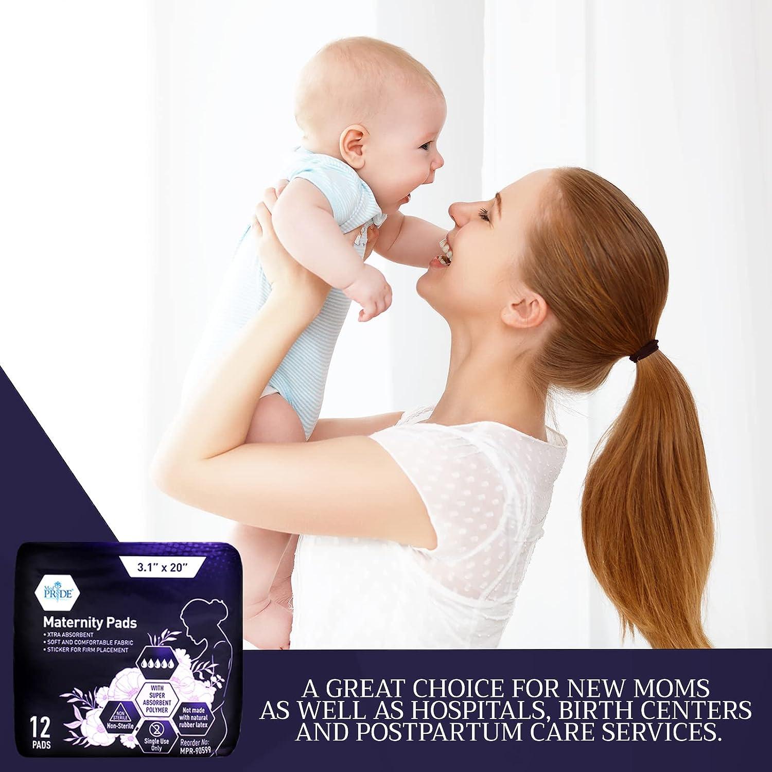 Med Pride Postpartum Maternity Pads - 12 Extra-Absorbent After-Birth ...
