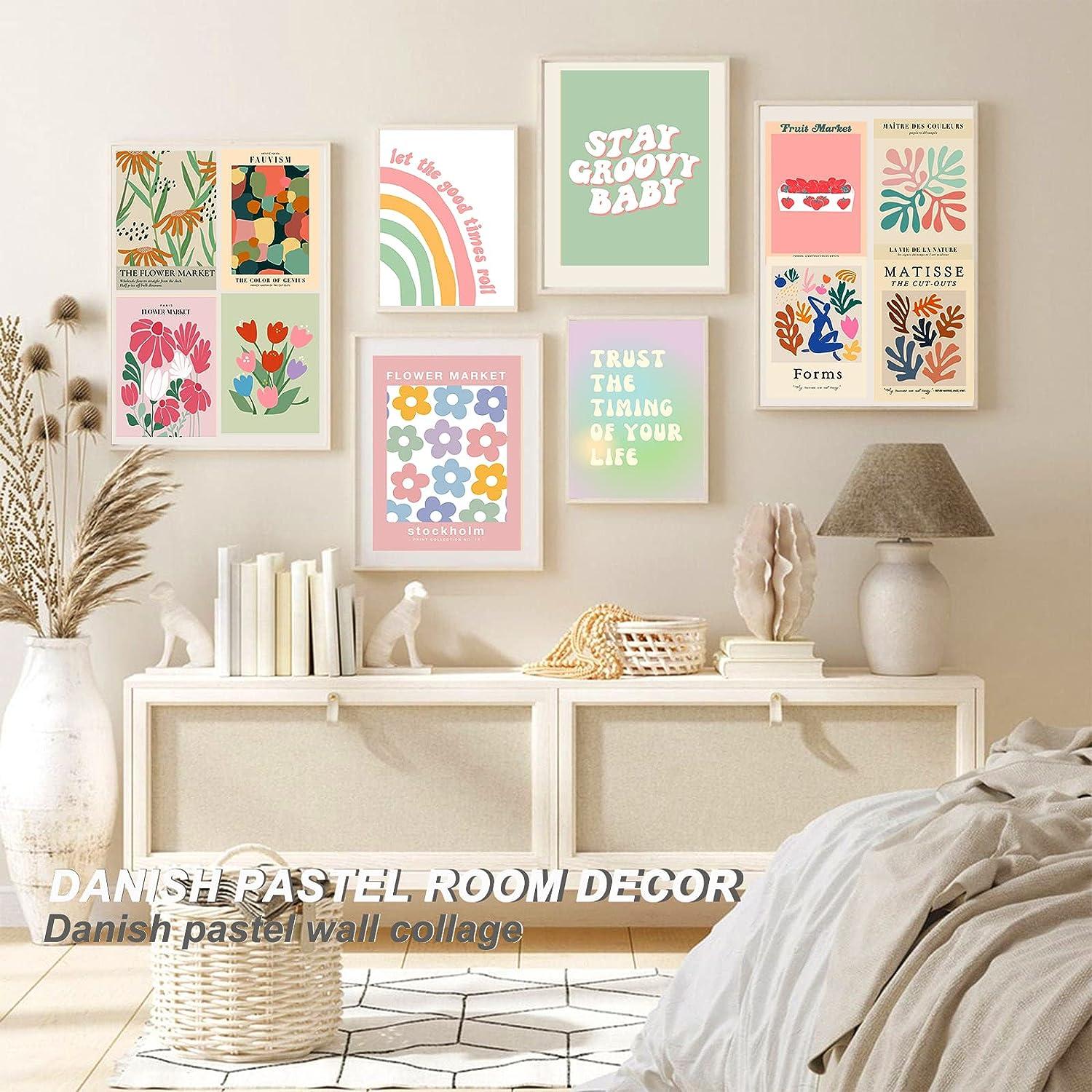 MeleBase Danish Pastel Room Decor - 70PC Wall Collage Kit & Aesthetic Posters for Teen Girls ...