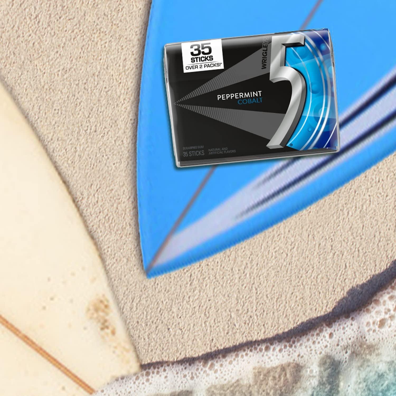 5 GUM Peppermint-Cobalt Flavoured Sugar Free Chewing Gum 35 Sticks 6 ...