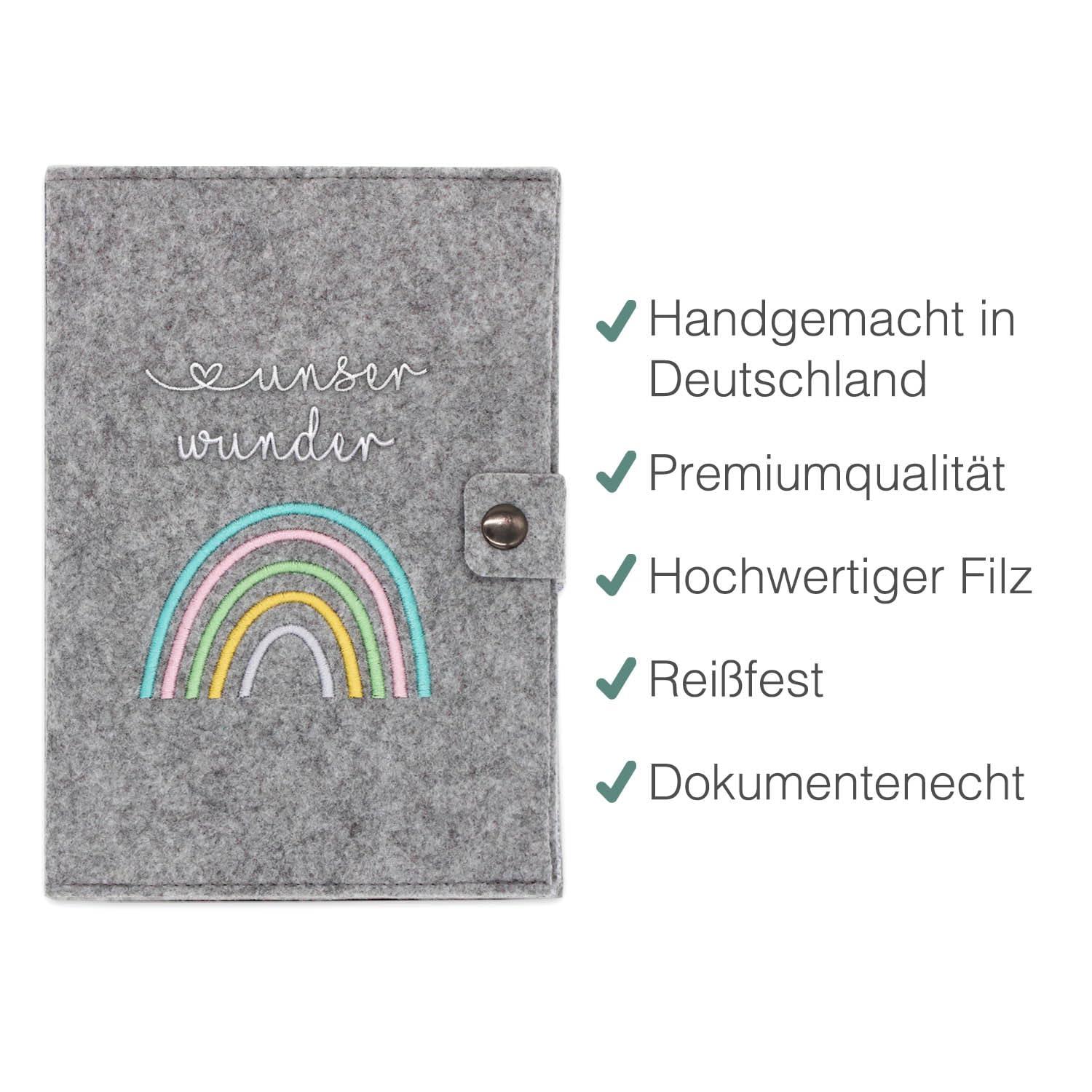 Cozy Raccoon Mutterpass Cover Felt Rainbow Pastel | Made in Germany ...