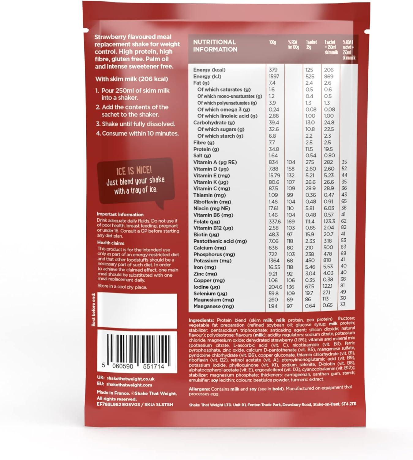 Shake That Weight Diet Shake - Strawberry 33g - Meal Replacement for ...