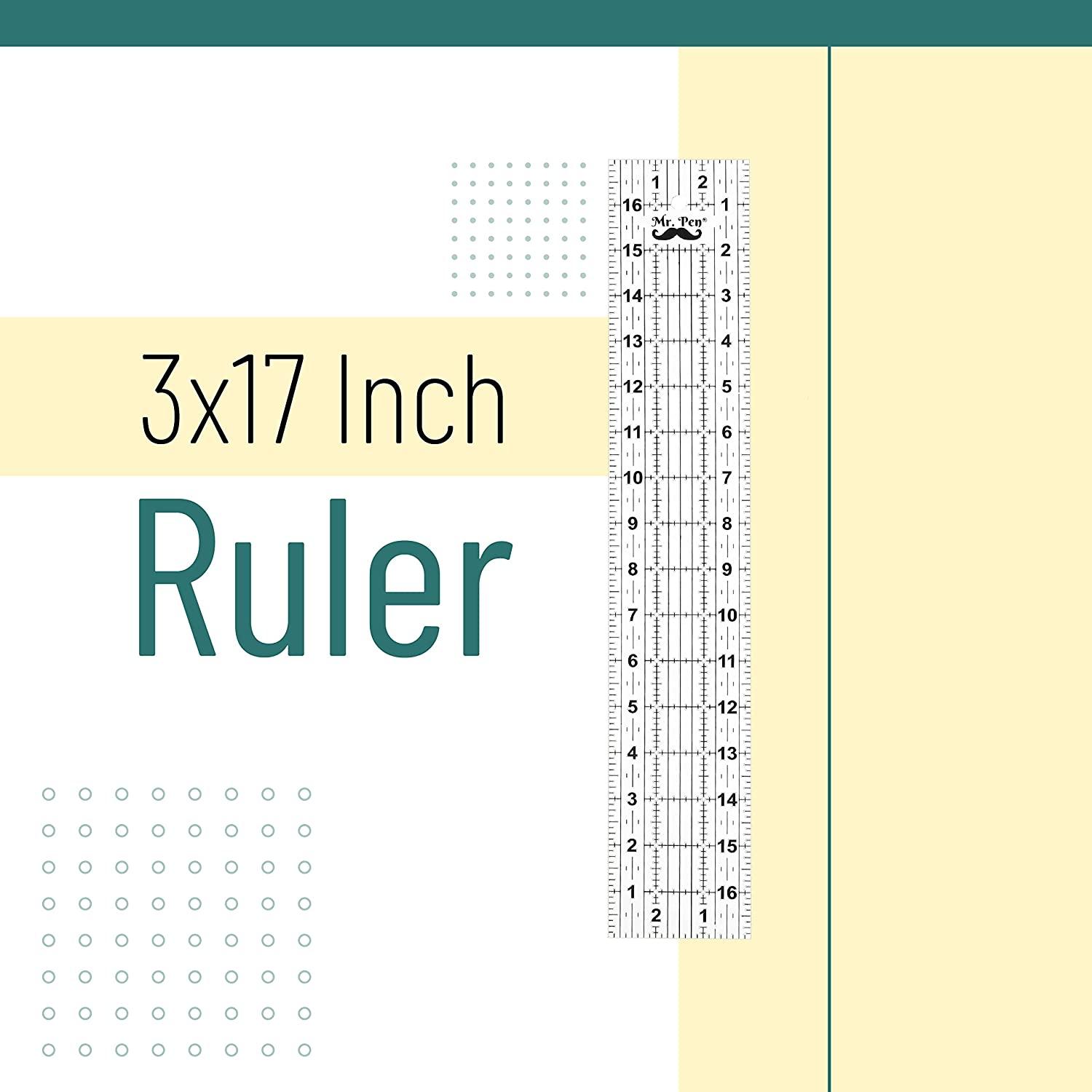 Mr. Pen- Sewing Ruler 3 x17 Inch Acrylic Ruler Quilting Ruler Cutting ...