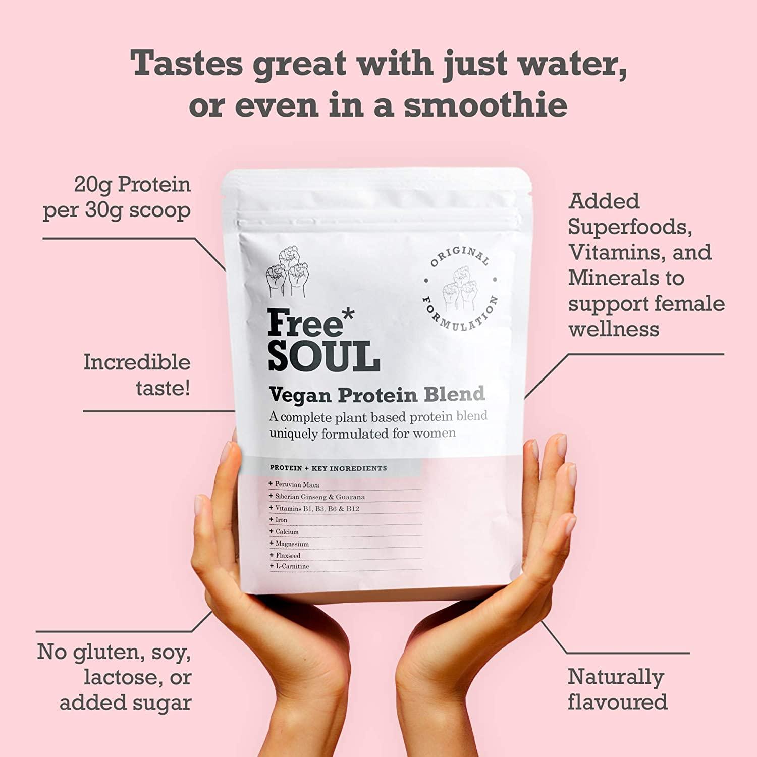 Free Soul Women's Vegan Protein Powder | 20 Servings | 20g Protein ...