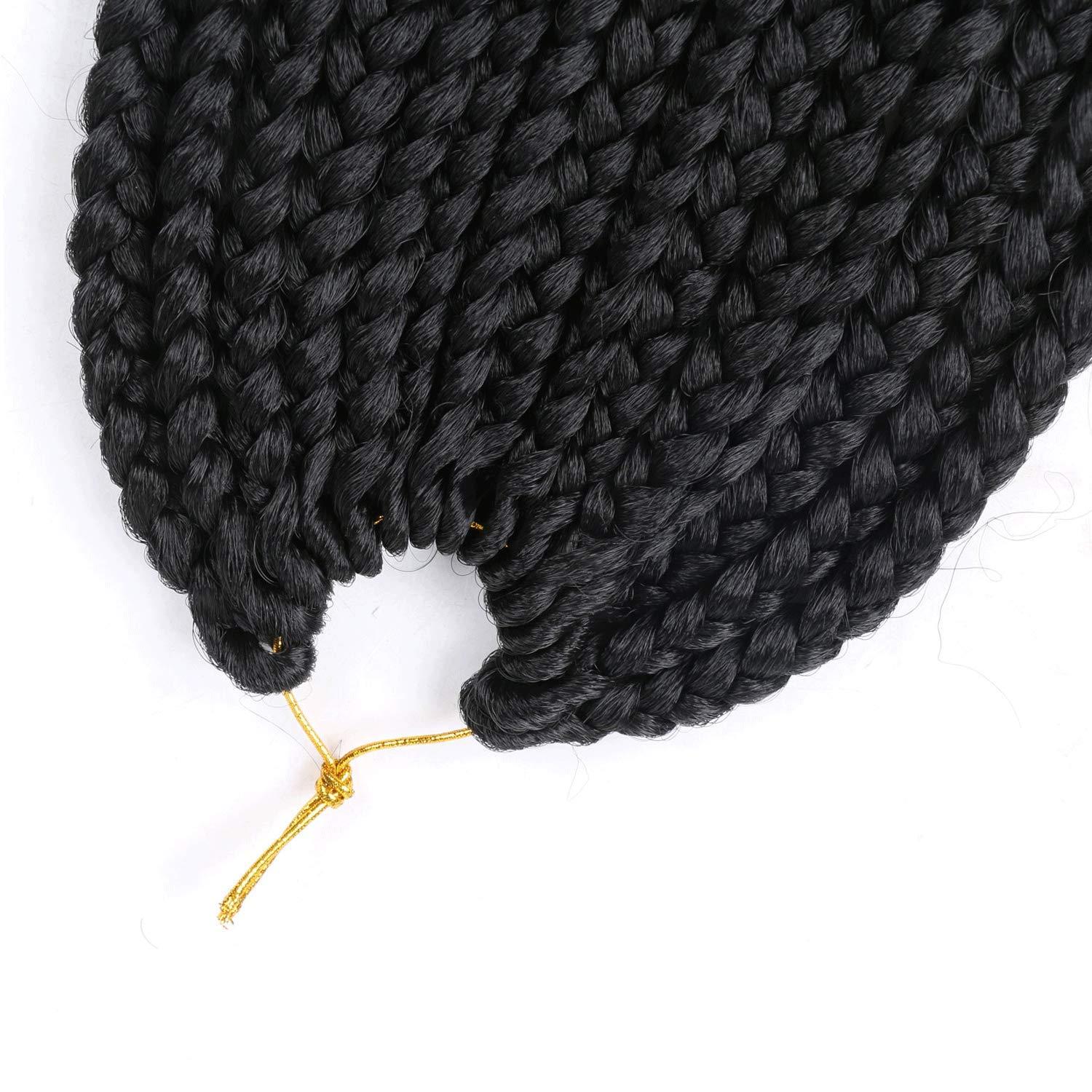6 Packs Bohemian Box Braids Crochet Hair Curly Ends 10 Inch - Black ...