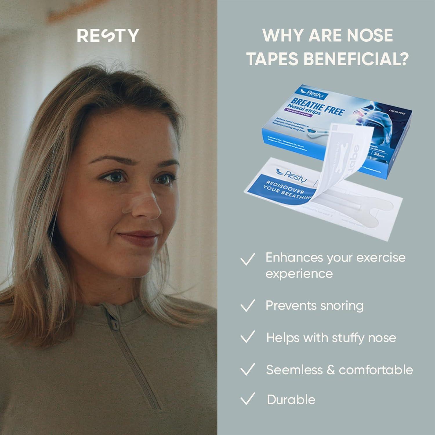 Resty Nasal Strips - Improved Breathing & Anti-Snoring Solution (36 ...