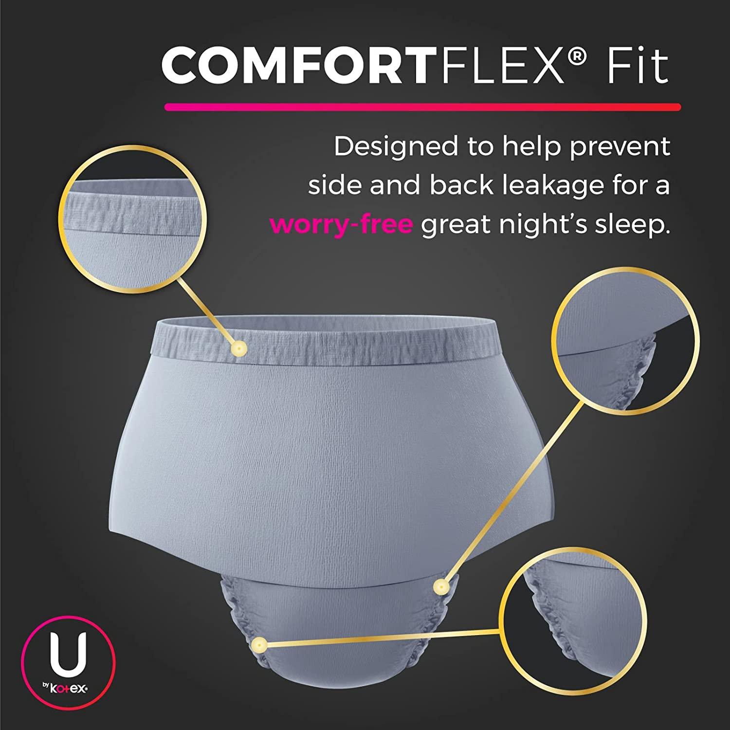 U by Kotex DreamWear Overnight Period Underwear for Women - Small ...