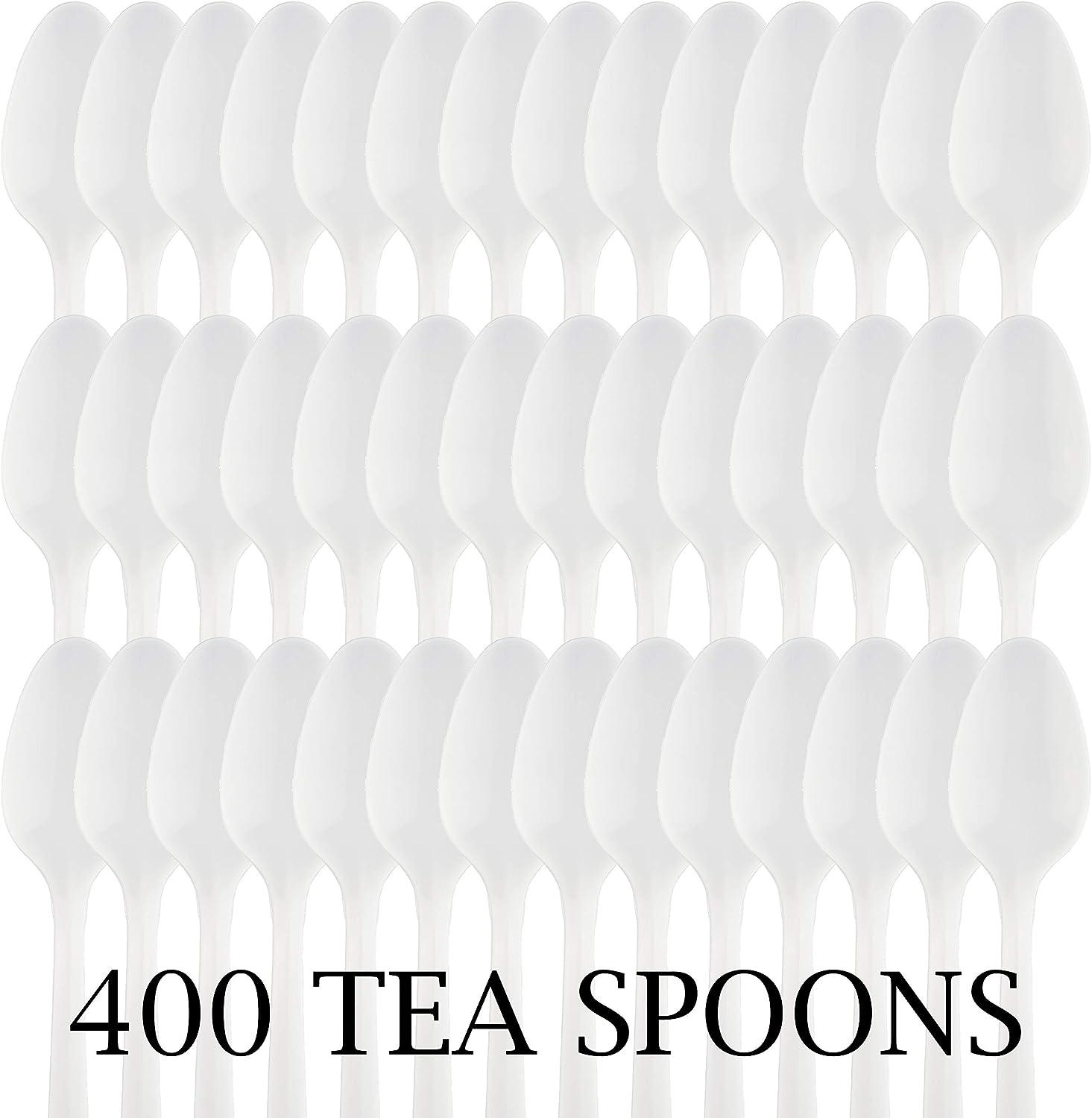 Plasticpro White Disposable Tea Spoons - 400 Mediumweight Spoons | Buy ...