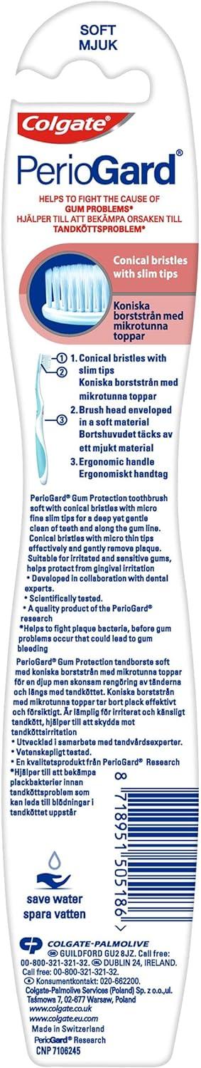 COLGATE PerioGard Gum Protection Soft Toothbrush - Gentle Plaque ...