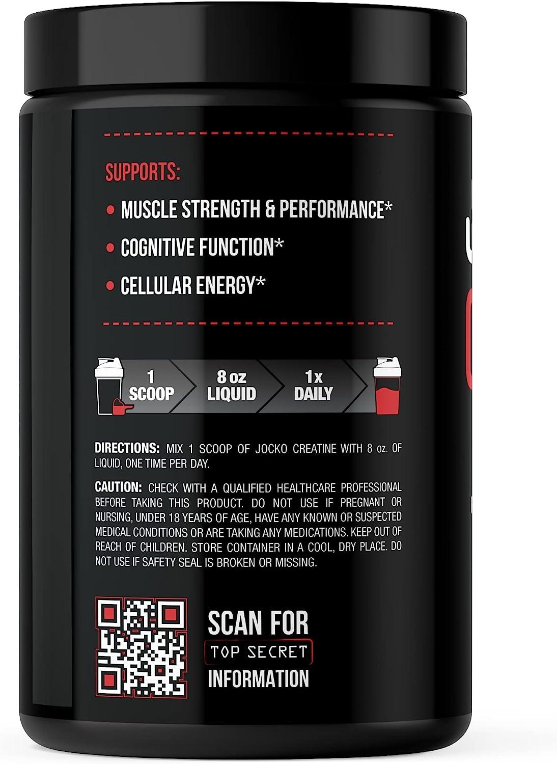 Jocko Fuel Creatine Monohydrate Powder - 90 Servings, 16 oz - Dietary ...