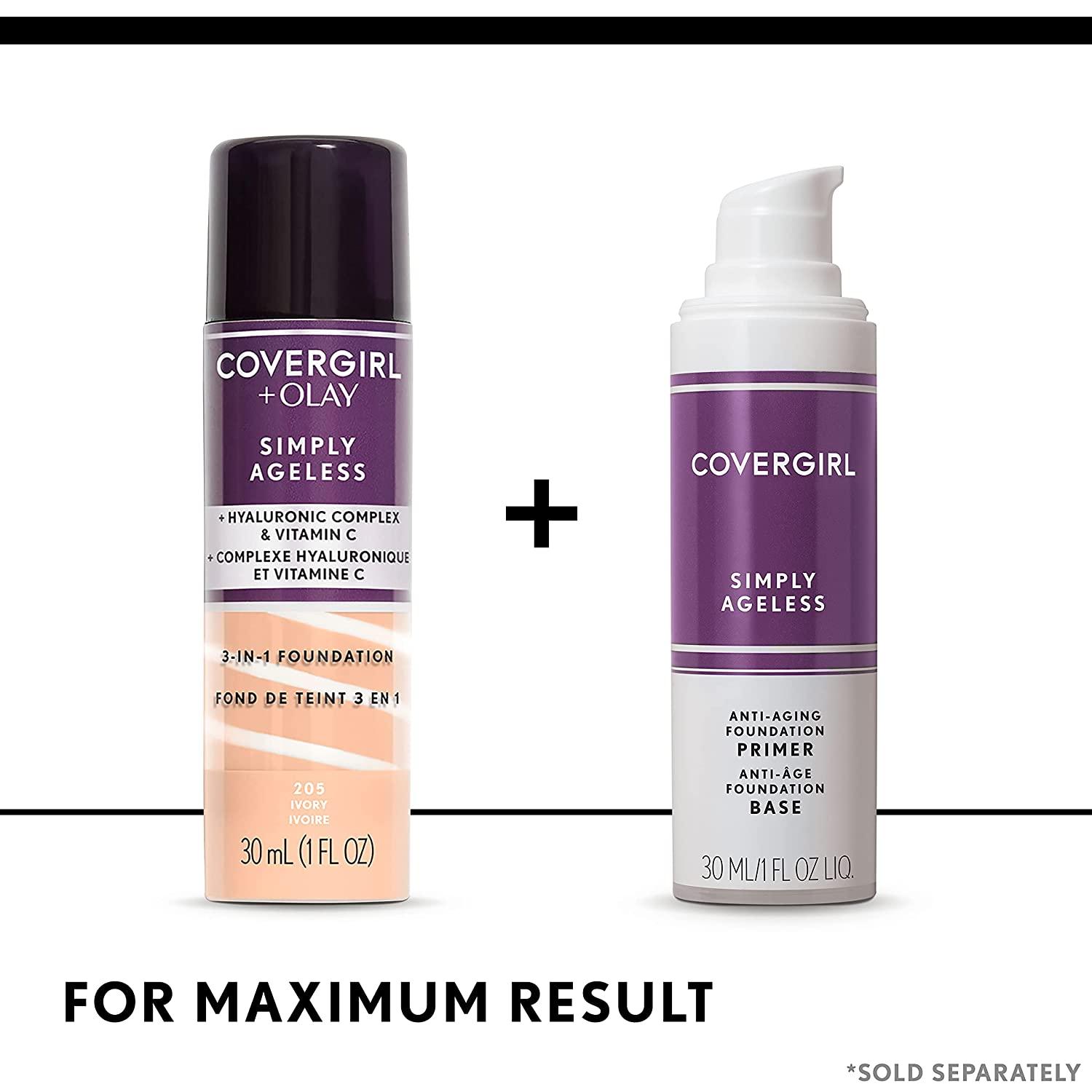 Covergirl + Olay Simply Ageless 3-in-1 Liquid Foundation, Creamy ...