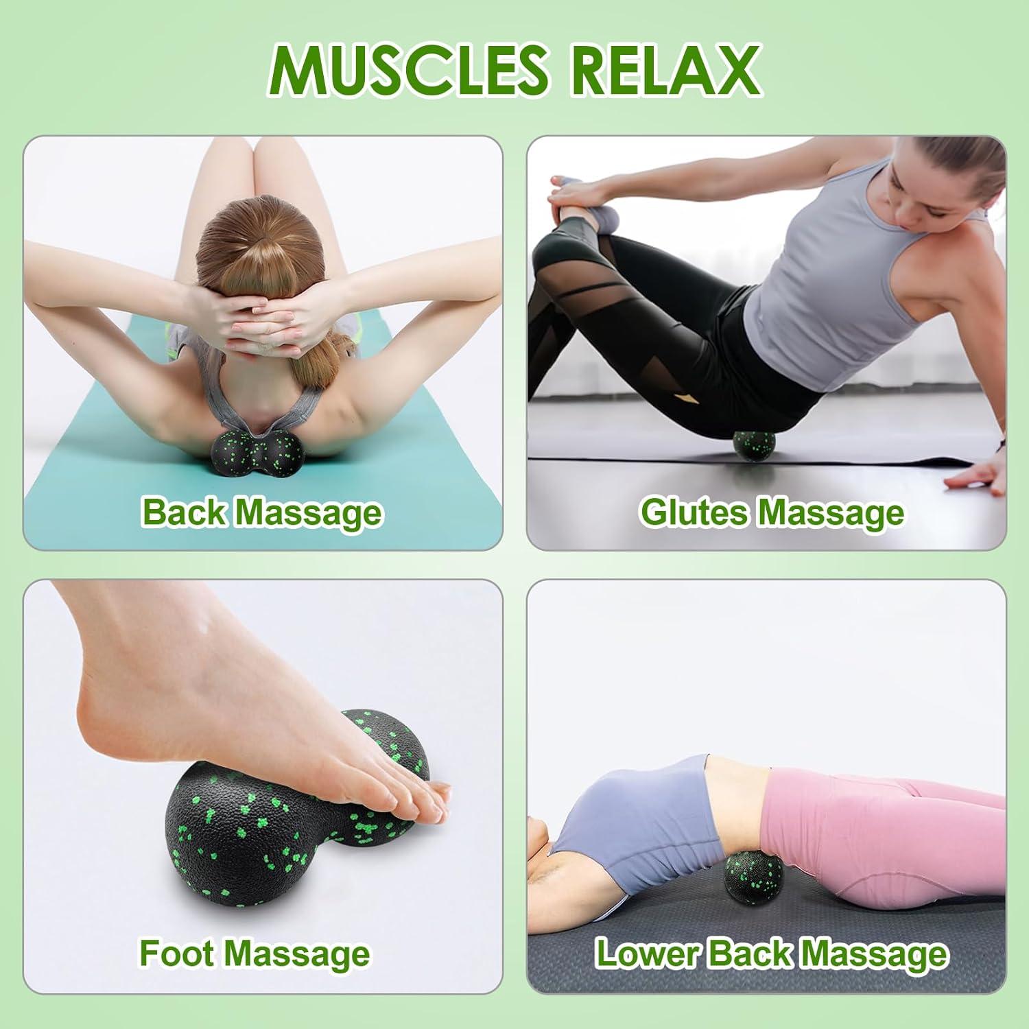 Kisvic Fascia Ball & Small Roll Set | Relieve Stress & Tight Muscles ...