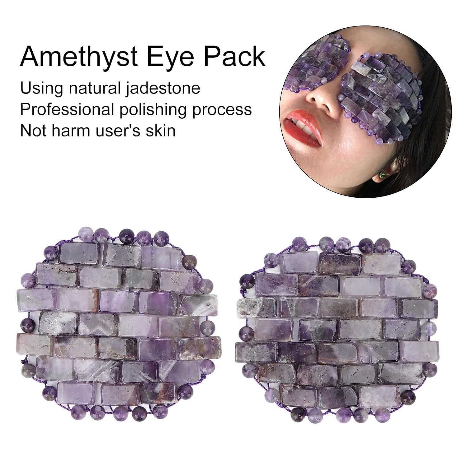 Jade and Amethyst Eye Mask for Wrinkle Reduction and Dark Circle Fading ...