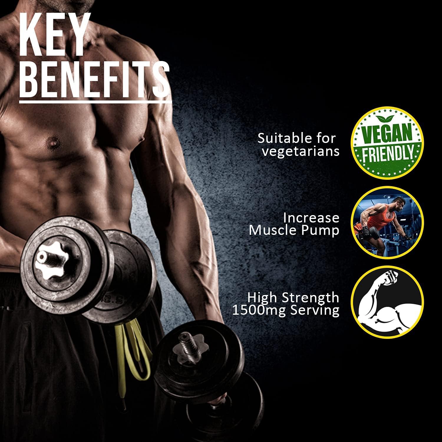 Nuke Nutrition L Arginine Capsules 1500mg - Nitric Oxide Supplement ...