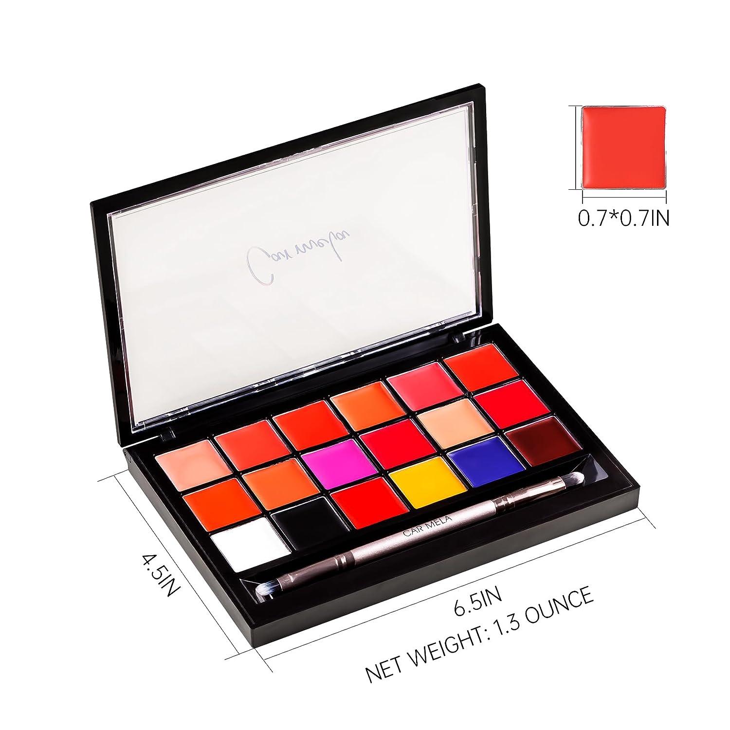 CarMela Lip Palette Kit - 18 Colors Glossy High-Pigment Lip Refill Set ...