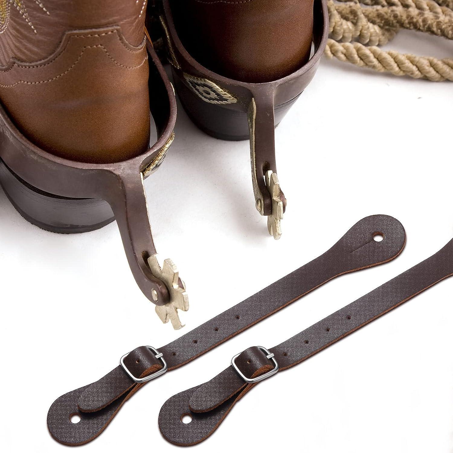 Saintrygo Leather Spur Straps - Adjustable Boot Straps for Western Men ...