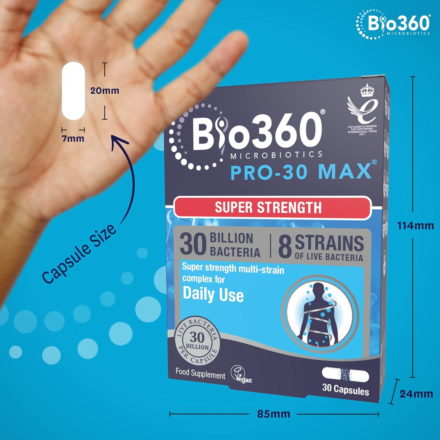 Natures Aid Bio360 Pro-30 MAX (30 Billion Bacteria) 30 Capsules ...