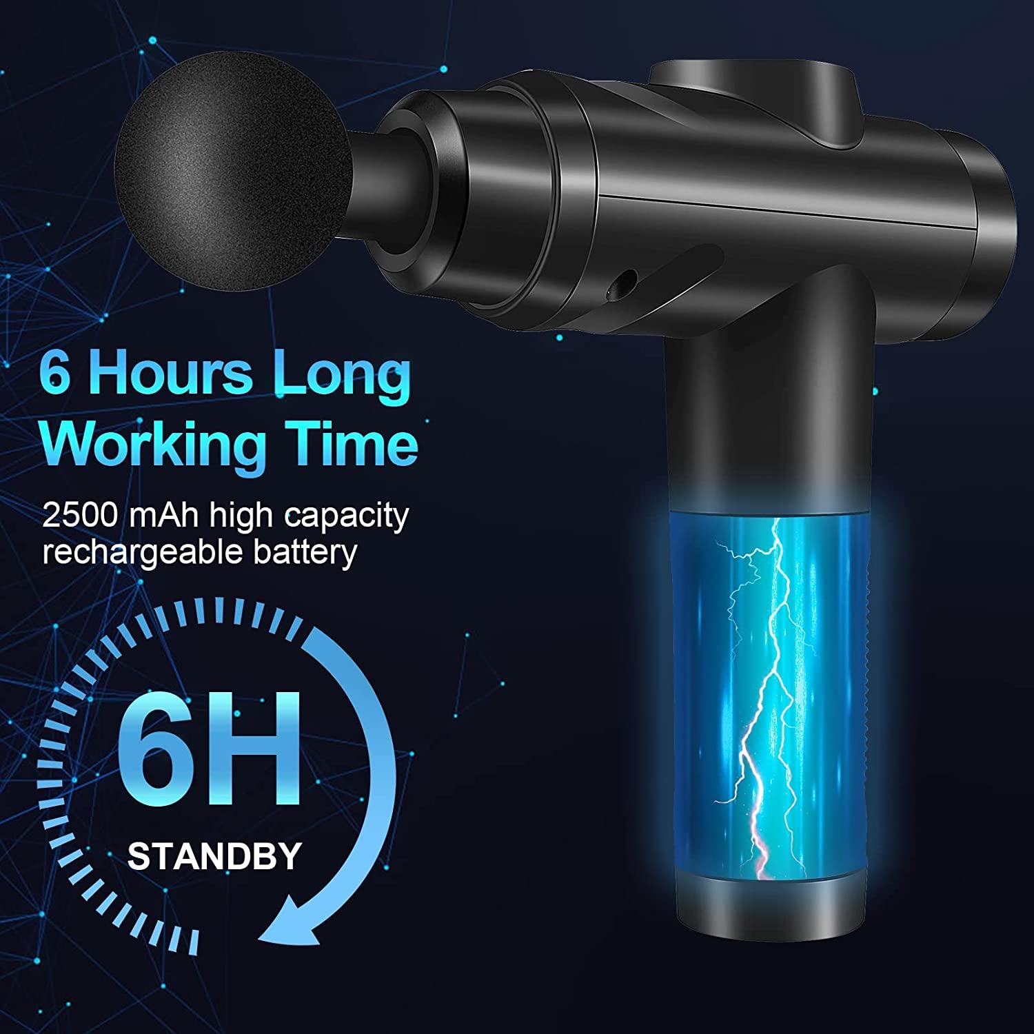 Deep Tissue Massage Gun | 30 Speeds Handheld Percussion Massager - LCD ...