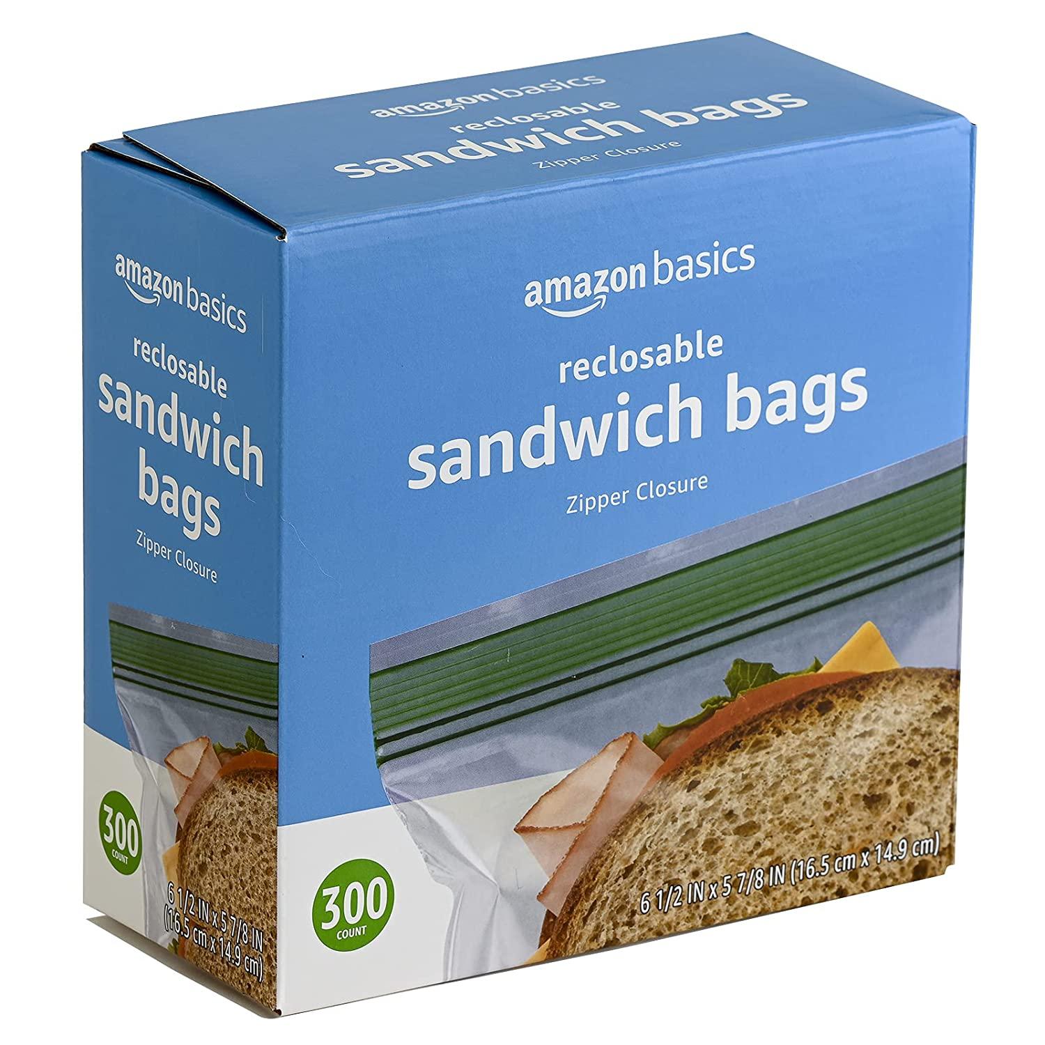 Amazon Basics Sandwich Storage Bags - 300 Count (Formerly Solimo) | Buy ...