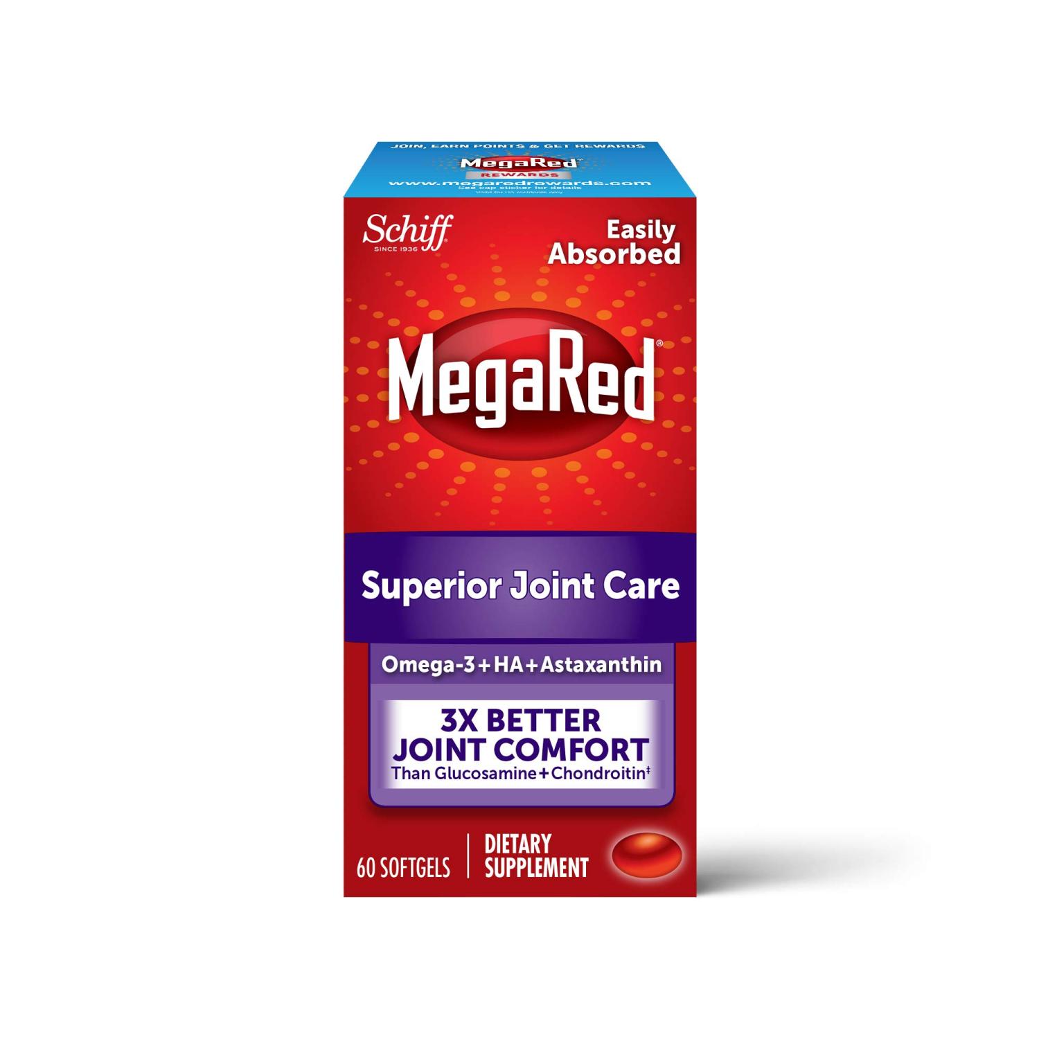 Schiff MegaRed Joint Care Softgels - Powerful Pain Relief & Comfort