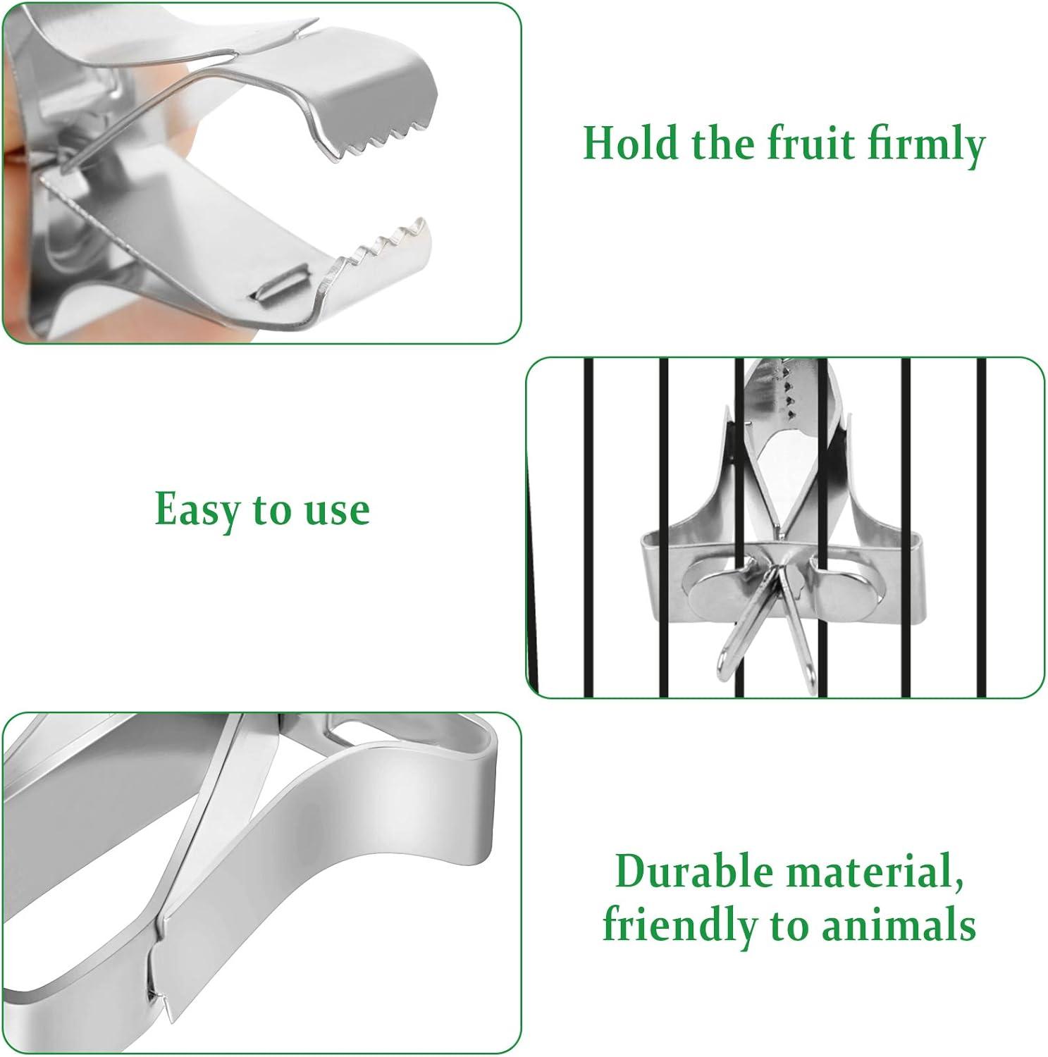 Parrots Fruit & Vegetable Feeder Clip - 5-Pack Metal Bird Cage ...