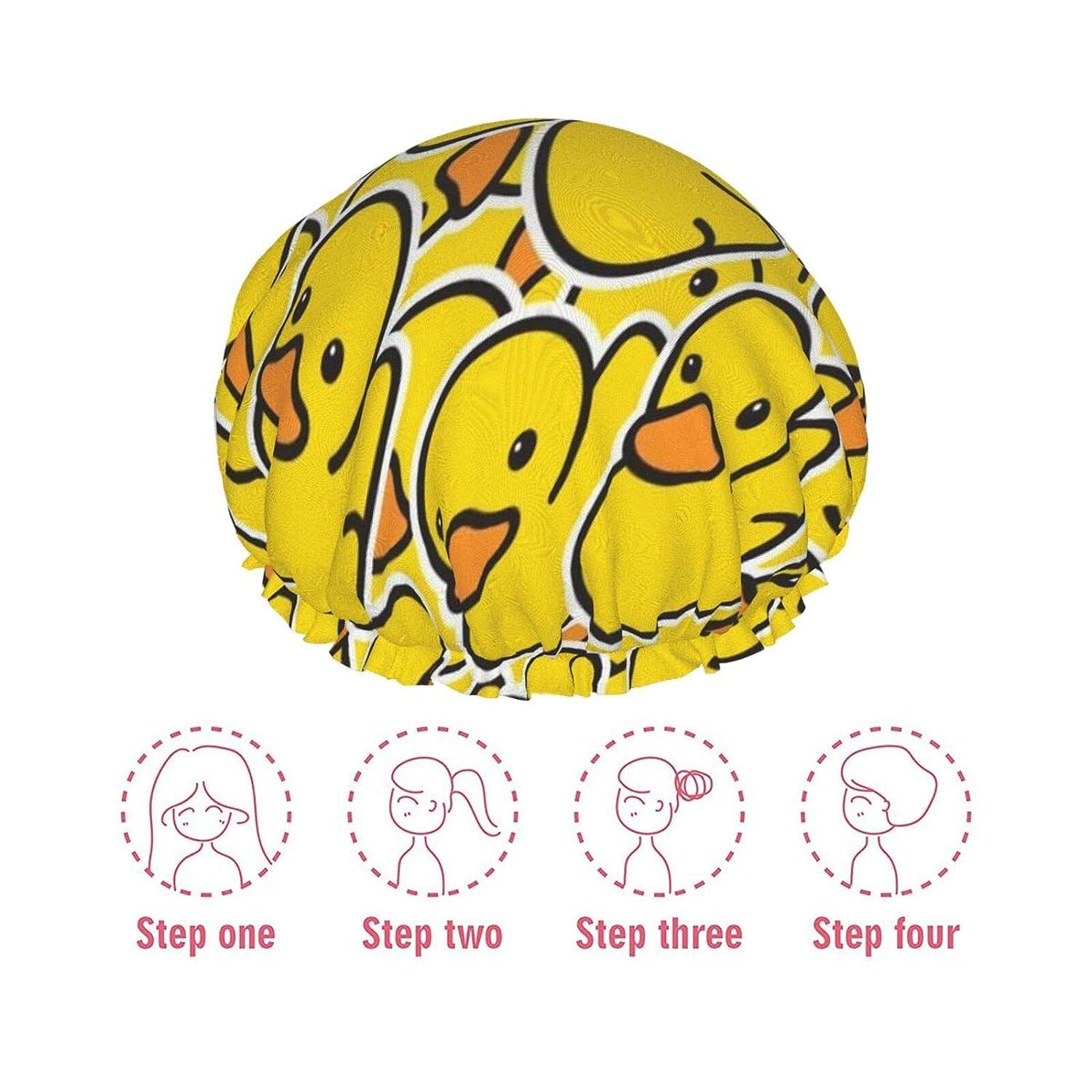 Duck Rubber Ducky Bath Shower Cap | Adjustable Double Waterproof Layers ...