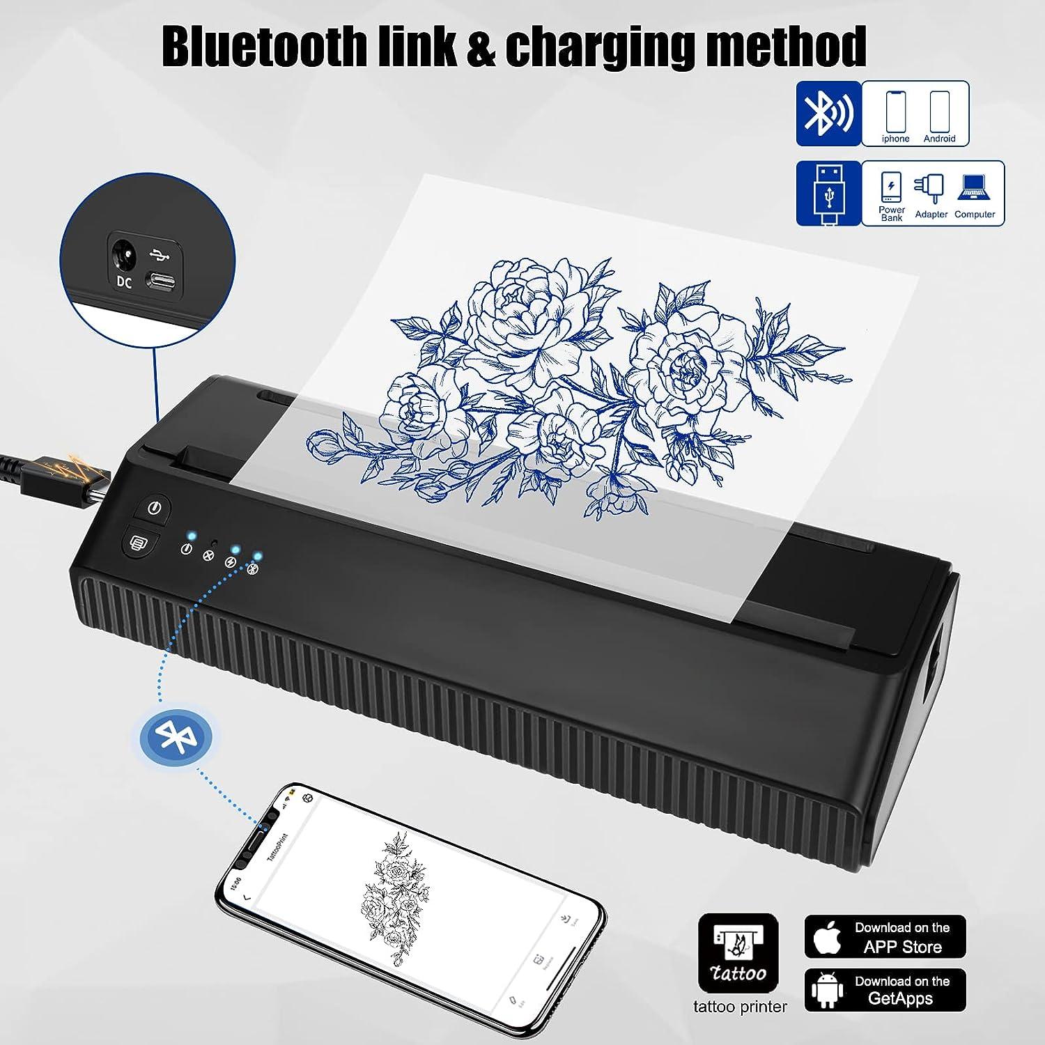 MOKOHOA Wireless Tattoo Transfer Stencil Machine: Portable Thermal ...