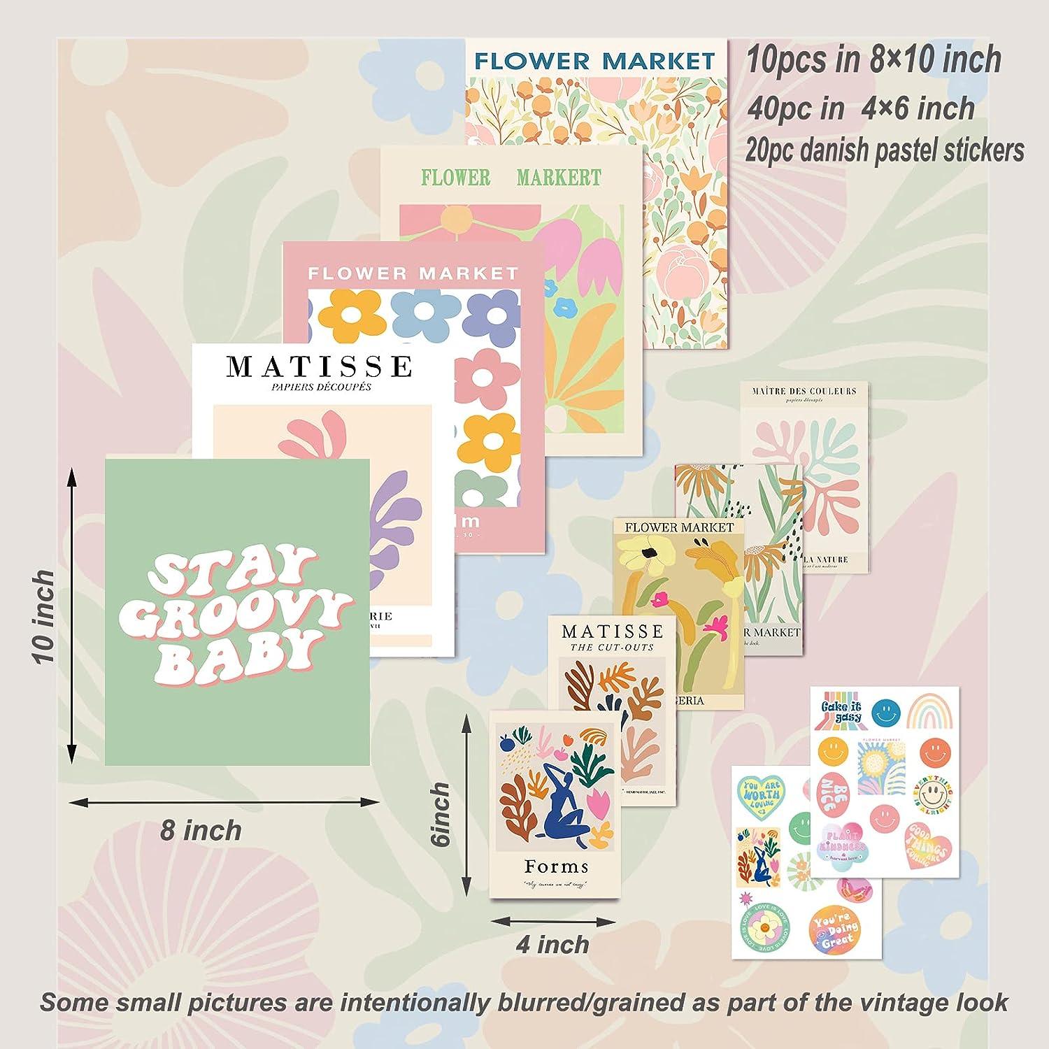 MeleBase Danish Pastel Room Decor - 70PC Wall Collage Kit & Aesthetic Posters for Teen Girls ...