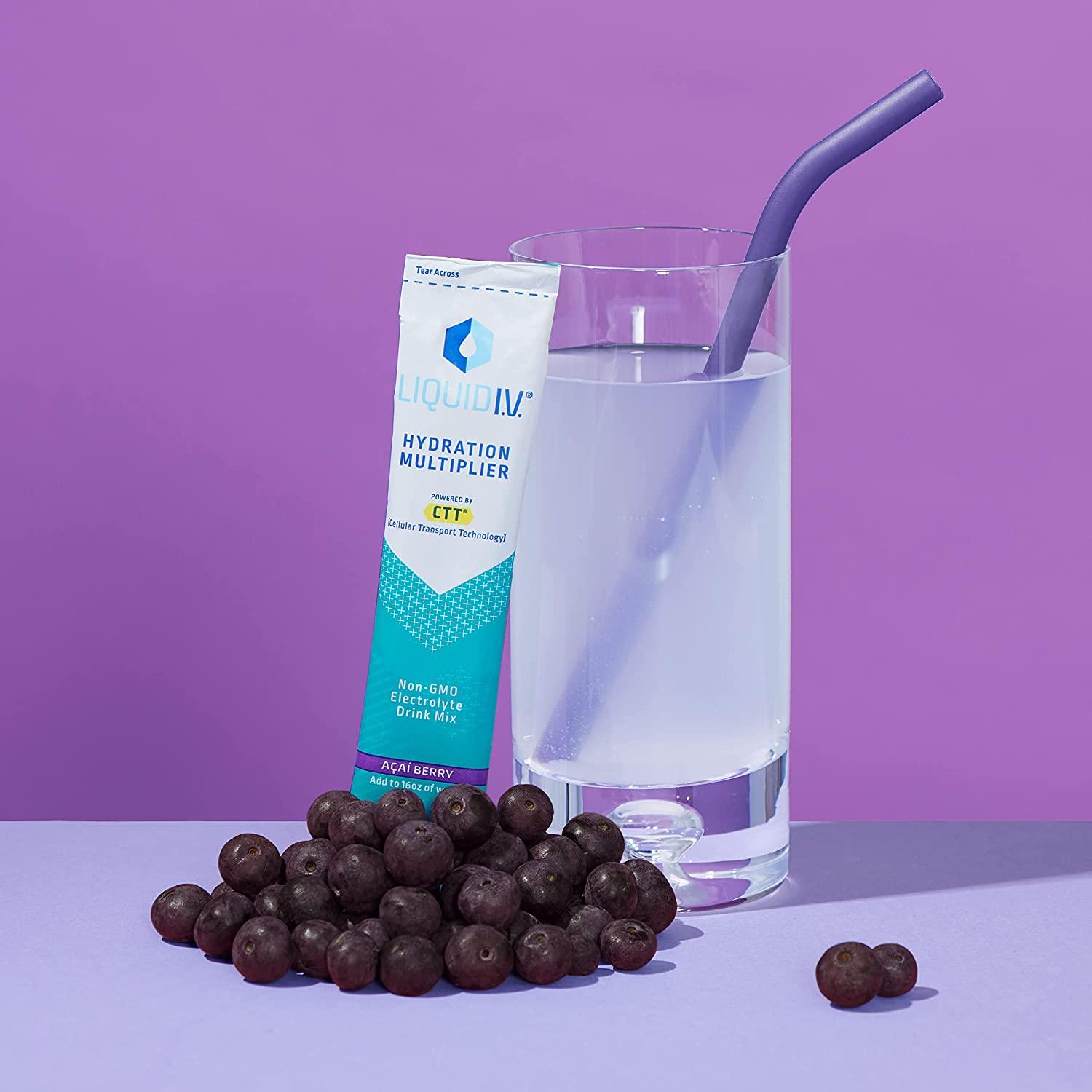 Liquid I.V. Hydration Multiplier - Acai Berry Electrolyte Drink Mix ...