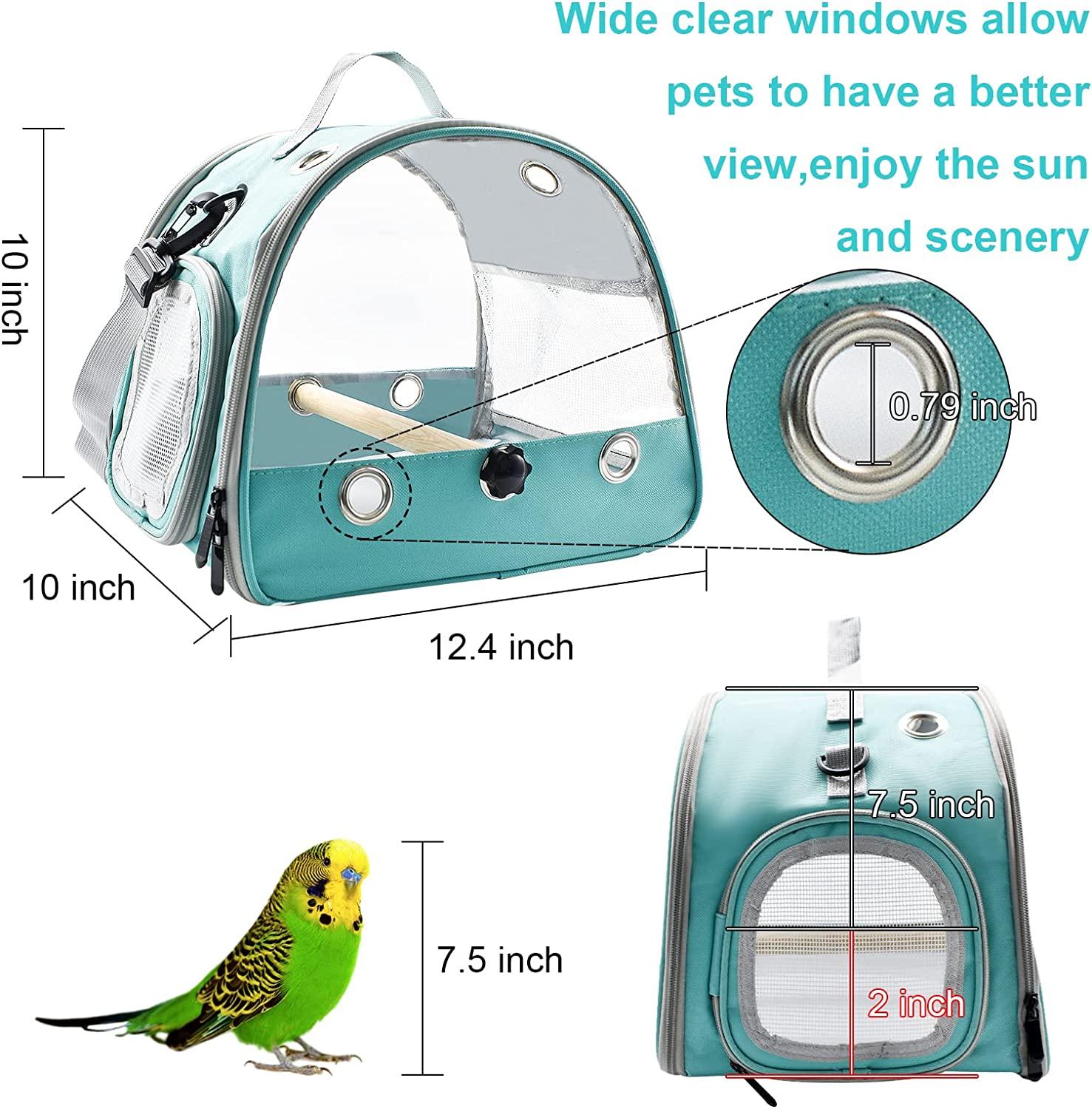 Wildox Portable Bird Carrier Travel Cage - Green Parrot Pet Transport ...