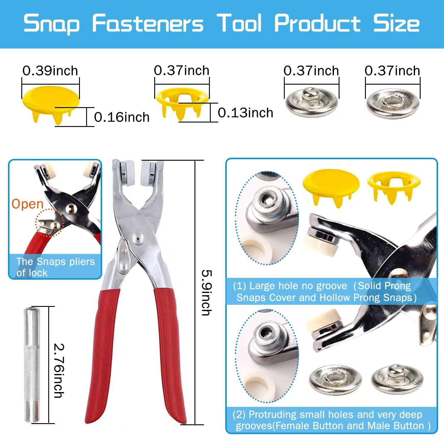 Snap Fasteners Kit with Pliers Tool - 804 Piece Snap Buttons for Sewing ...